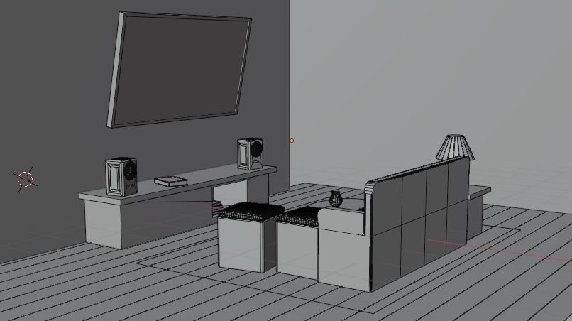 3D model Simple living room- Blender VR / AR / low-poly | CGTrader