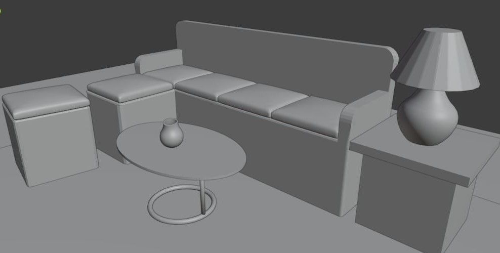 3D model Simple living room- Blender VR / AR / low-poly | CGTrader