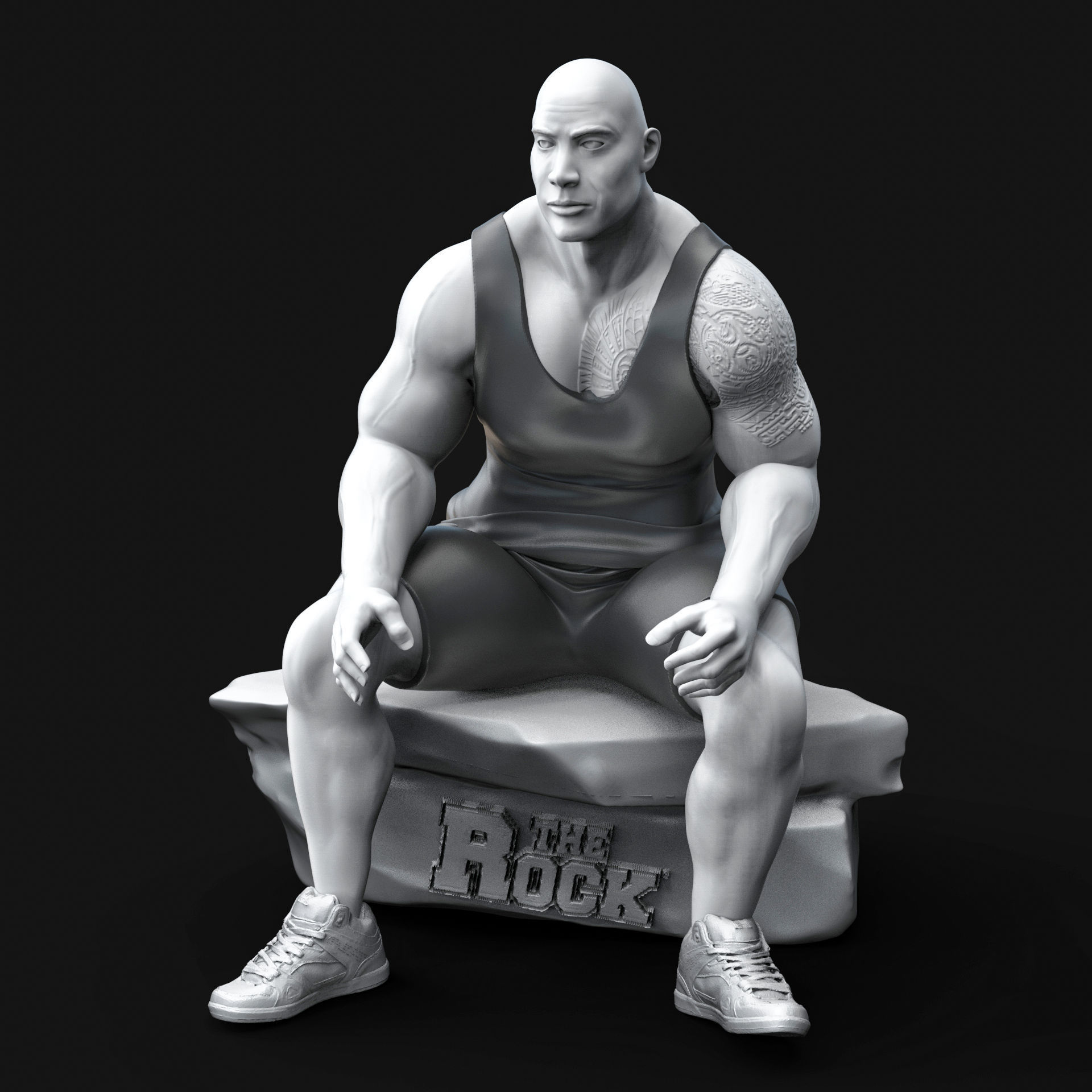 The Rock 3D Printable Free free 3D model 3D printable | CGTrader