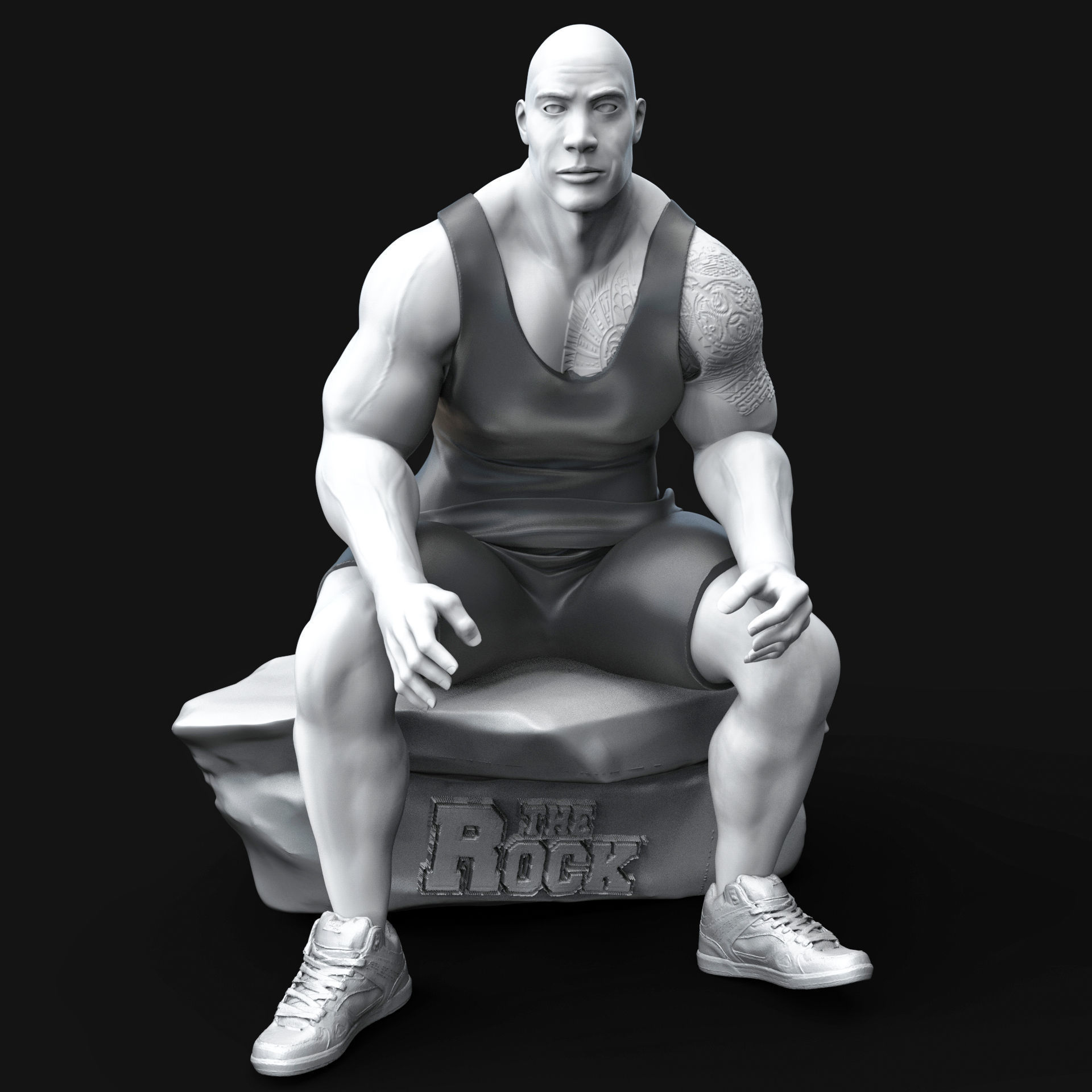 The Rock 3D Printable Free free 3D model 3D printable | CGTrader