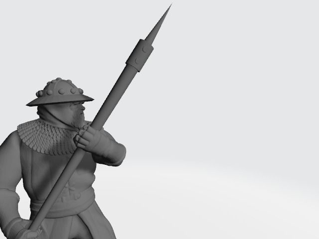 Medieval infantry with goedendag 3D model 3D printable | CGTrader