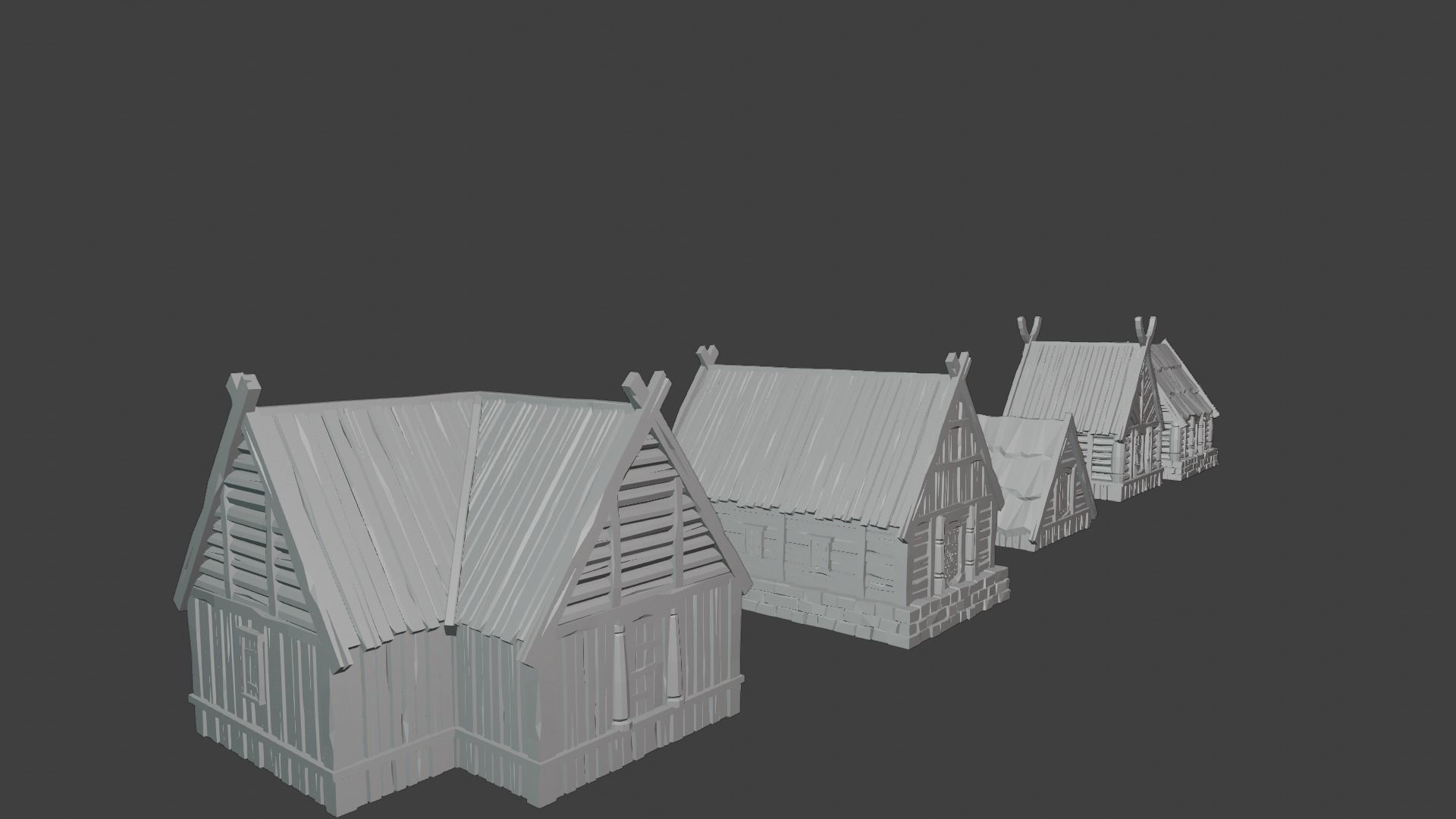 3D model Low Poly Medieval House Pack VR / AR / low-poly | CGTrader