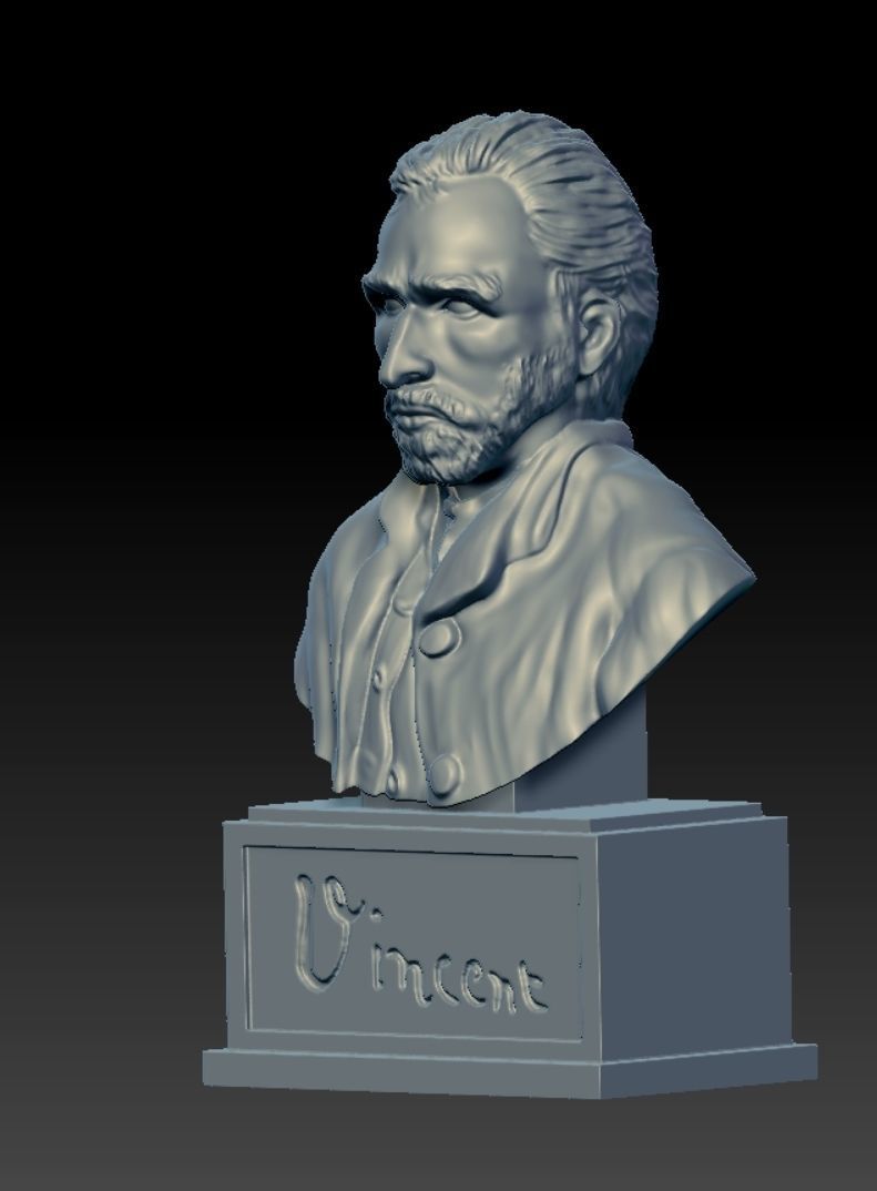 vincent van gogh sculpture 3D model 3D printable | CGTrader