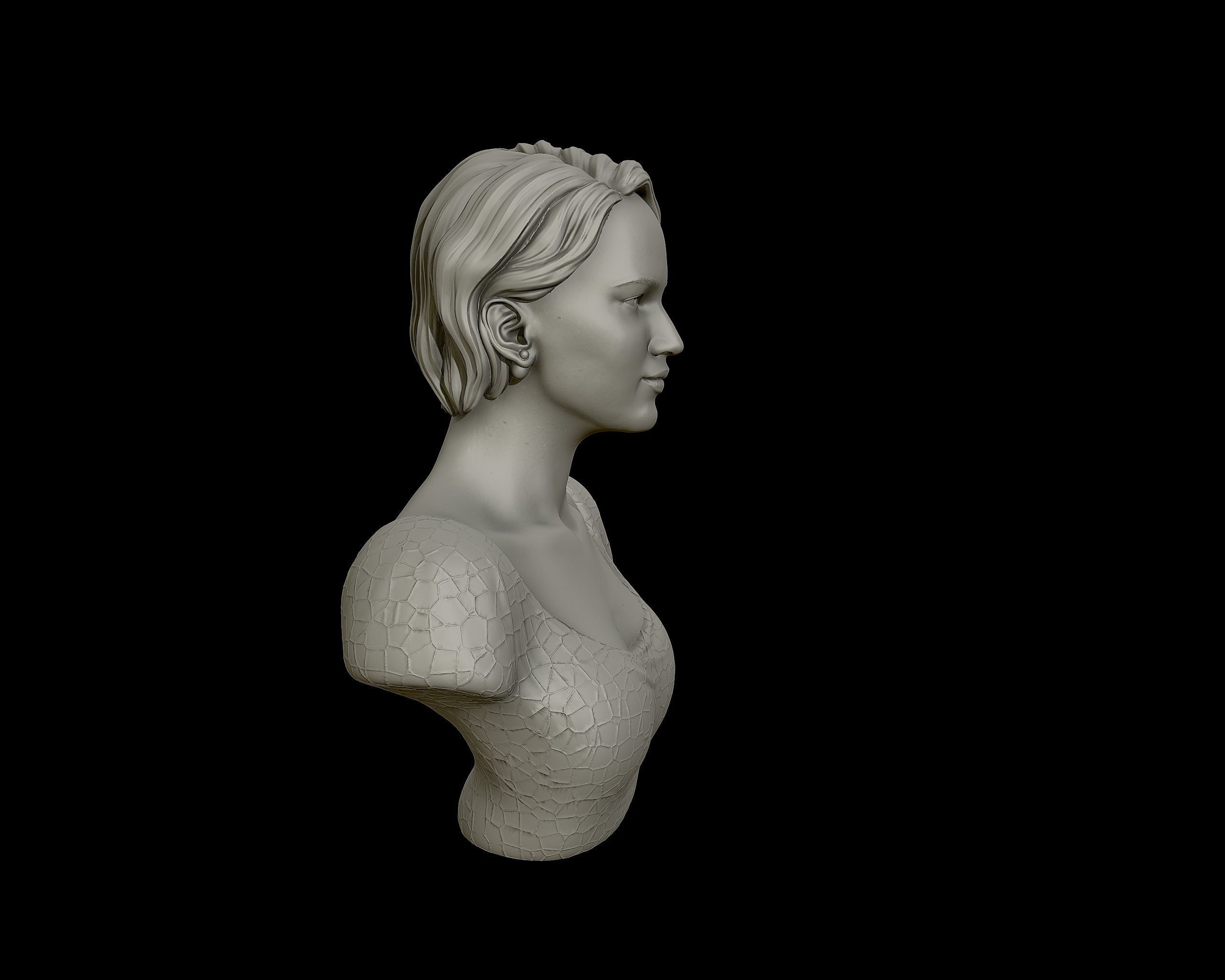 Jennifer Lawrence portrait sculpture 3D model 3D printable | CGTrader