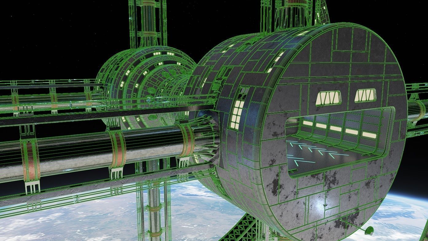 Artificial Gravity Mega Space Station 3D model | CGTrader