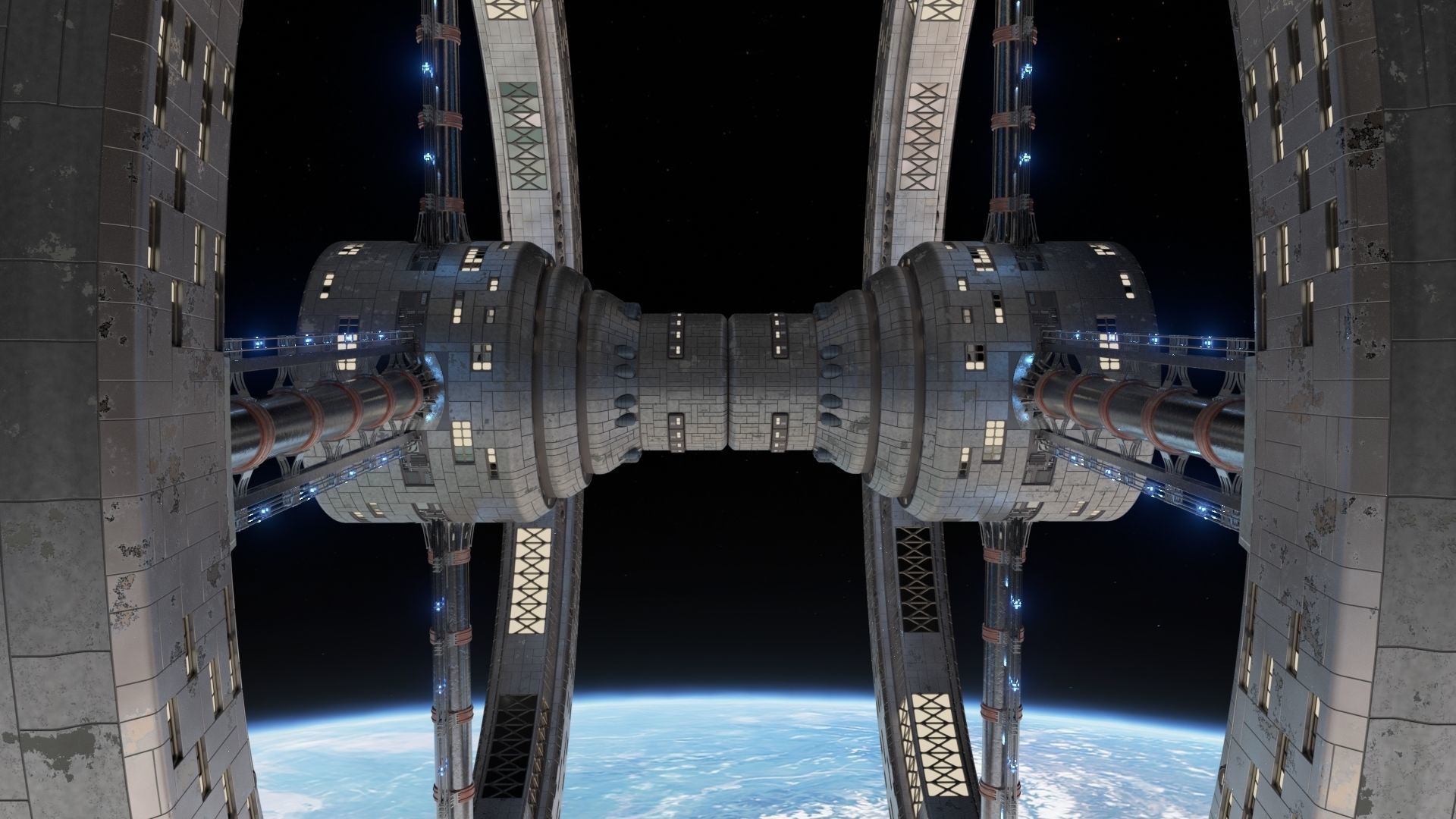 Artificial Gravity Mega Space Station 3D model | CGTrader