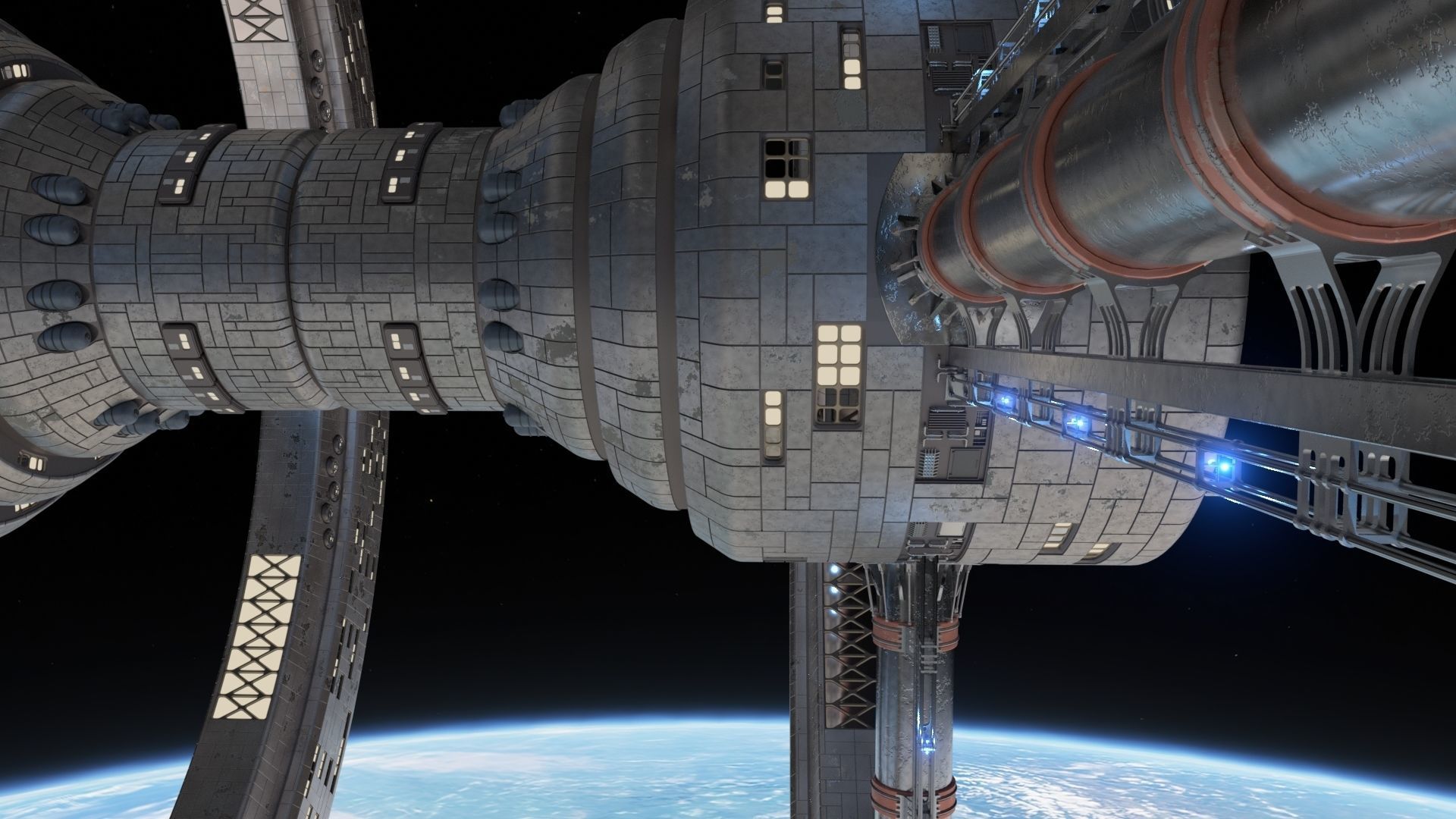 Artificial Gravity Mega Space Station 3D model | CGTrader