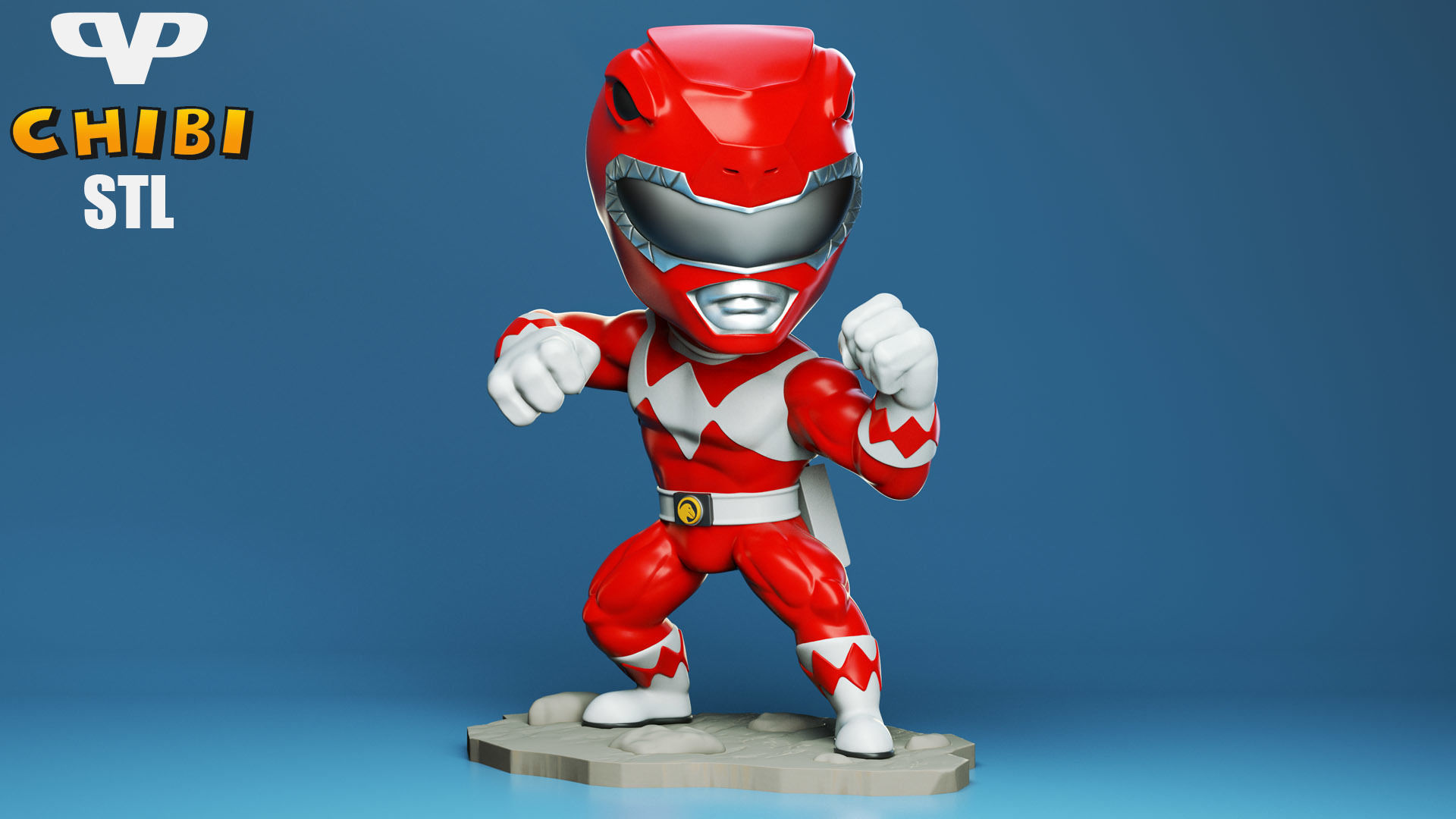 Red Ranger Chibi for 3D Printing STL 3D model 3D printable | CGTrader