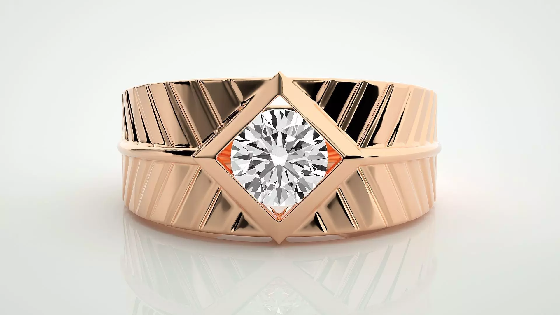 Single diamond Women solitaire ring 3dm stl render detail 3D model 3D ...