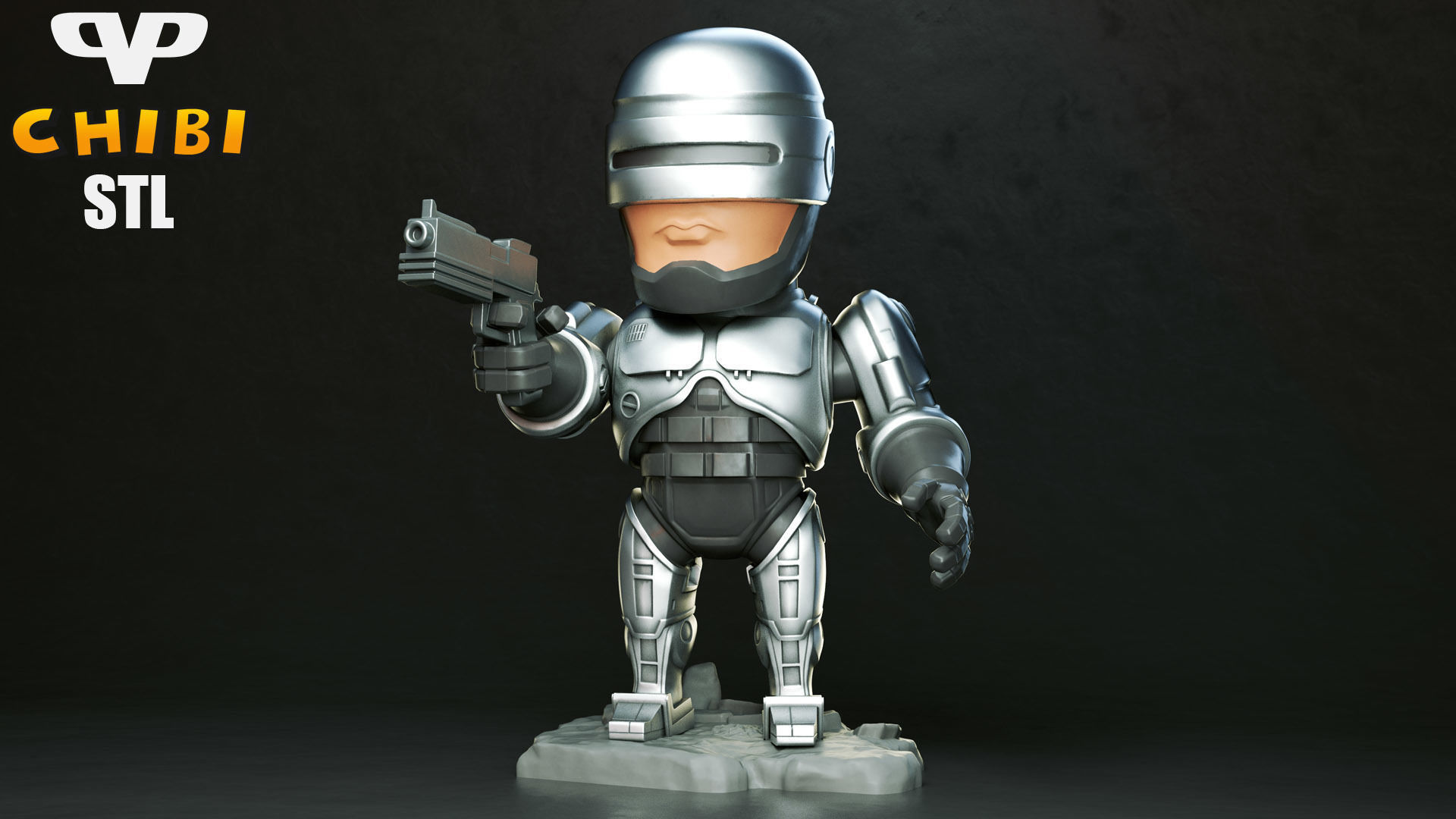 Robocop Chibi for 3D Printing STL 3D model 3D printable | CGTrader