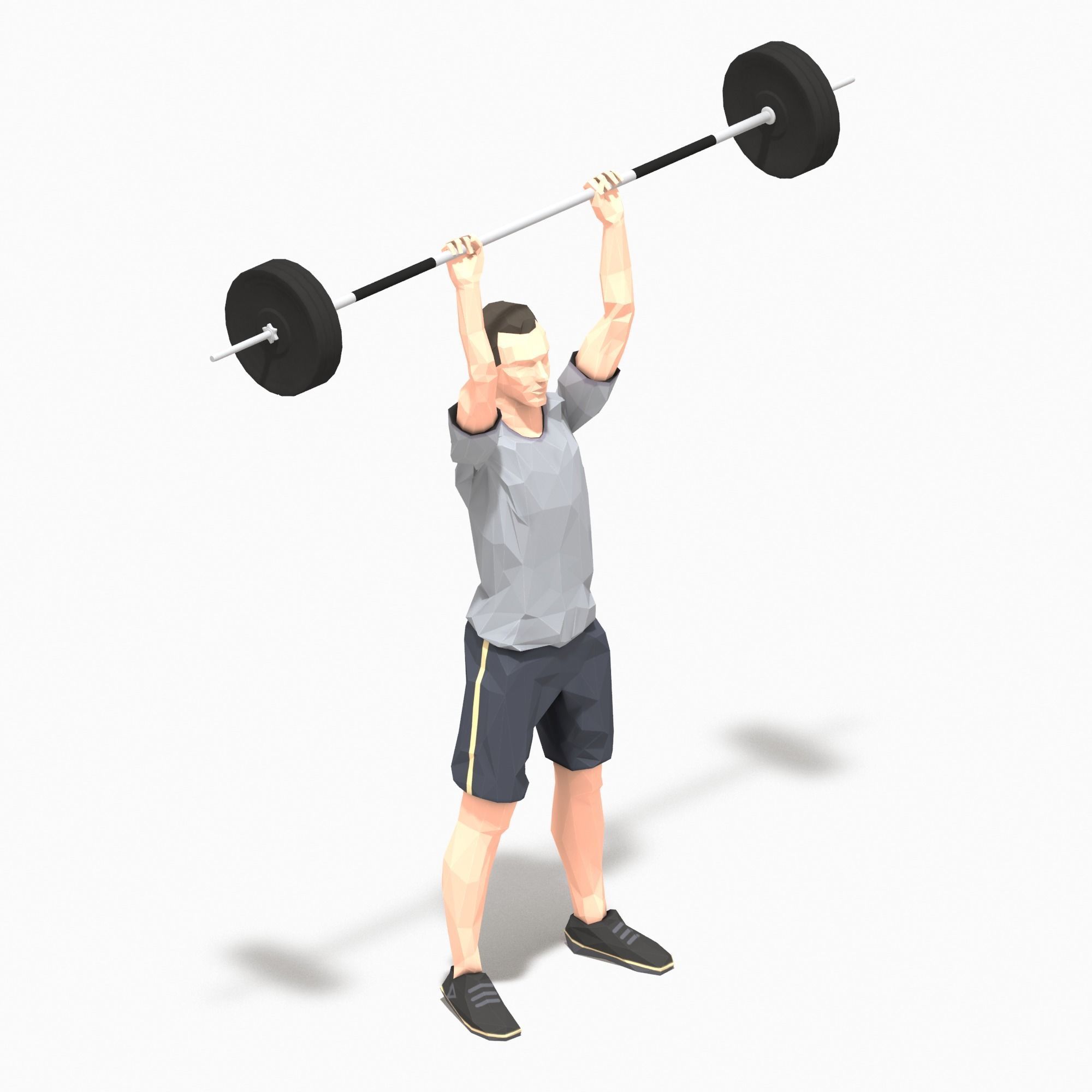 3D model Barbells Worksout Animation Bundle VR / AR / low-poly rigged ...