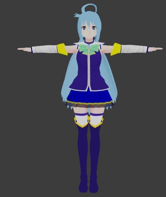 Aqua form konosuba blender free 3D model rigged | CGTrader