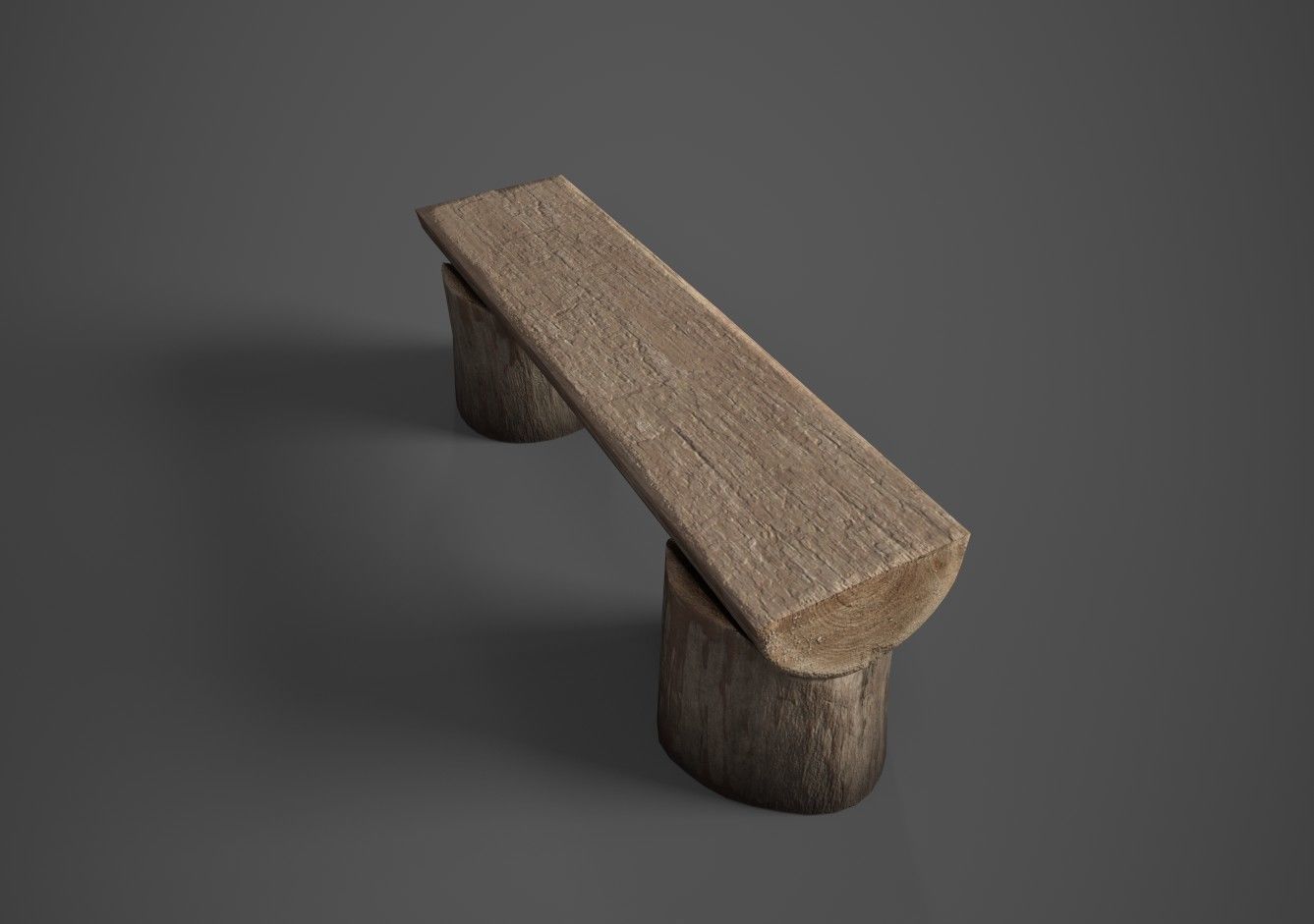 3D model Ancient Log Benches VR / AR / low-poly | CGTrader