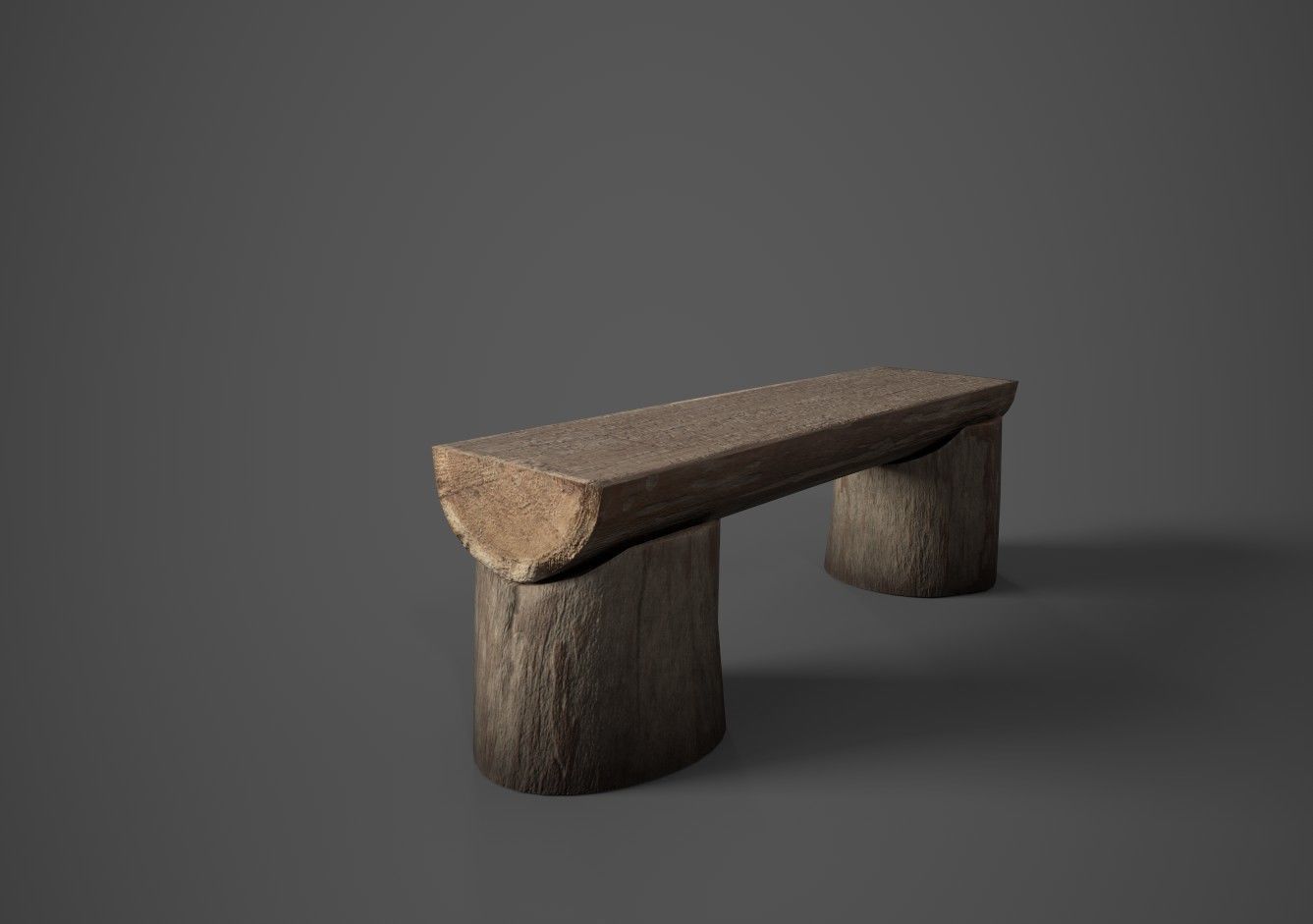 3D model Ancient Log Benches VR / AR / low-poly | CGTrader