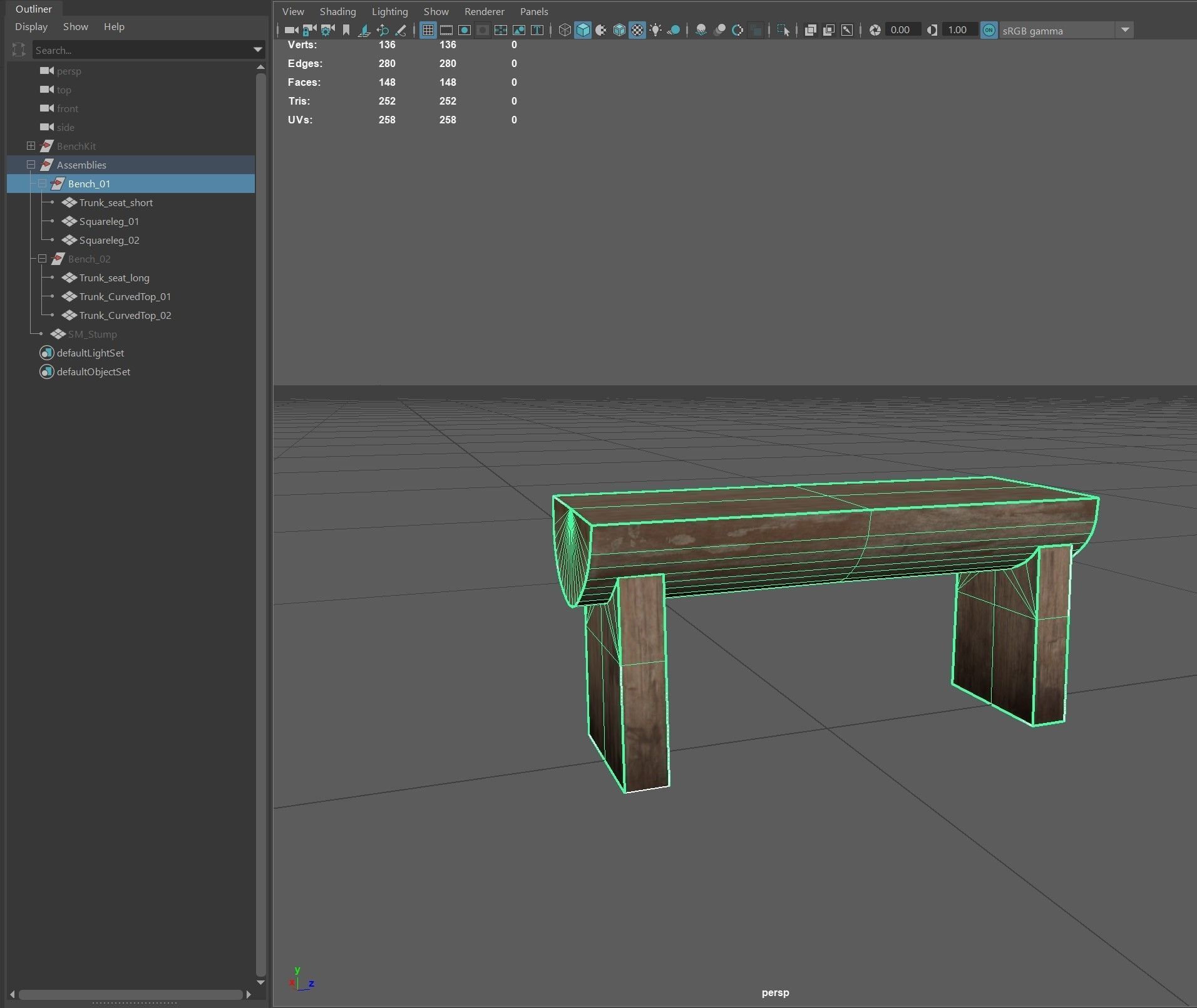 3D model Ancient Log Benches VR / AR / low-poly | CGTrader