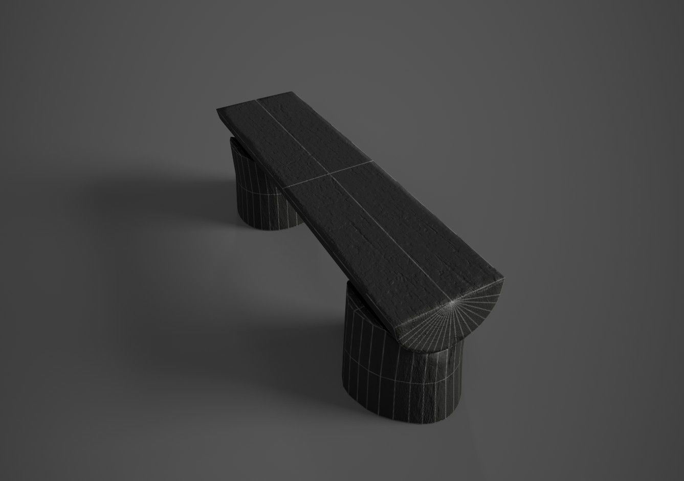 3D model Ancient Log Benches VR / AR / low-poly | CGTrader