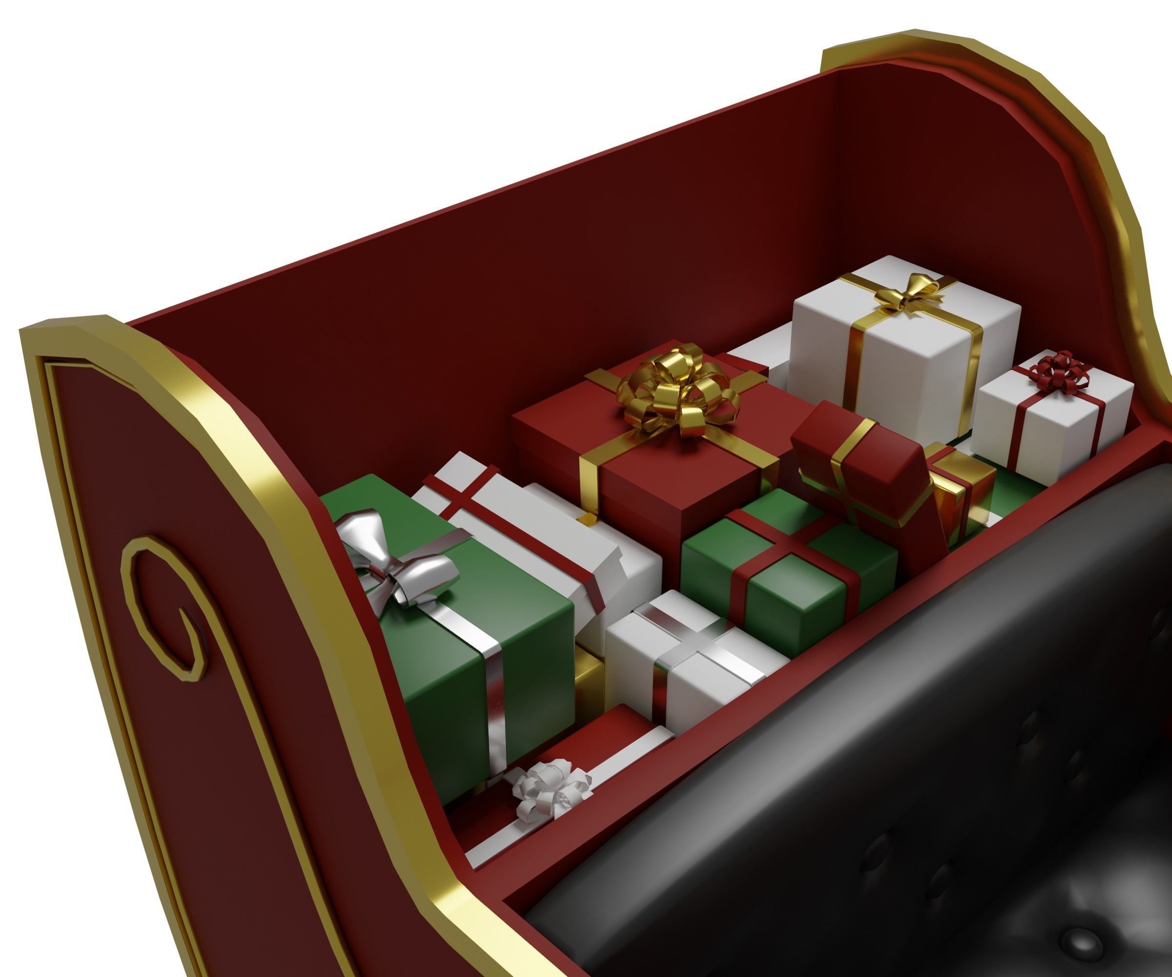 3D model Santa sleigh VR / AR / low-poly | CGTrader