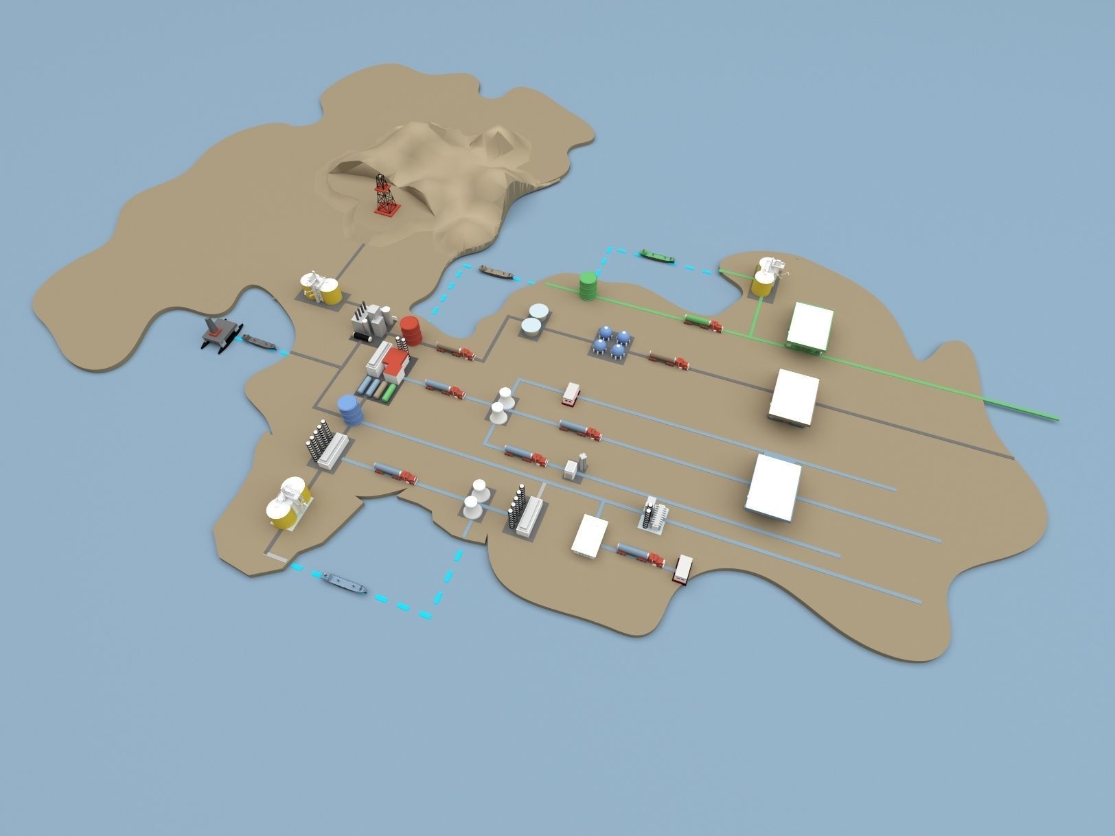 Oil map 3D model | CGTrader