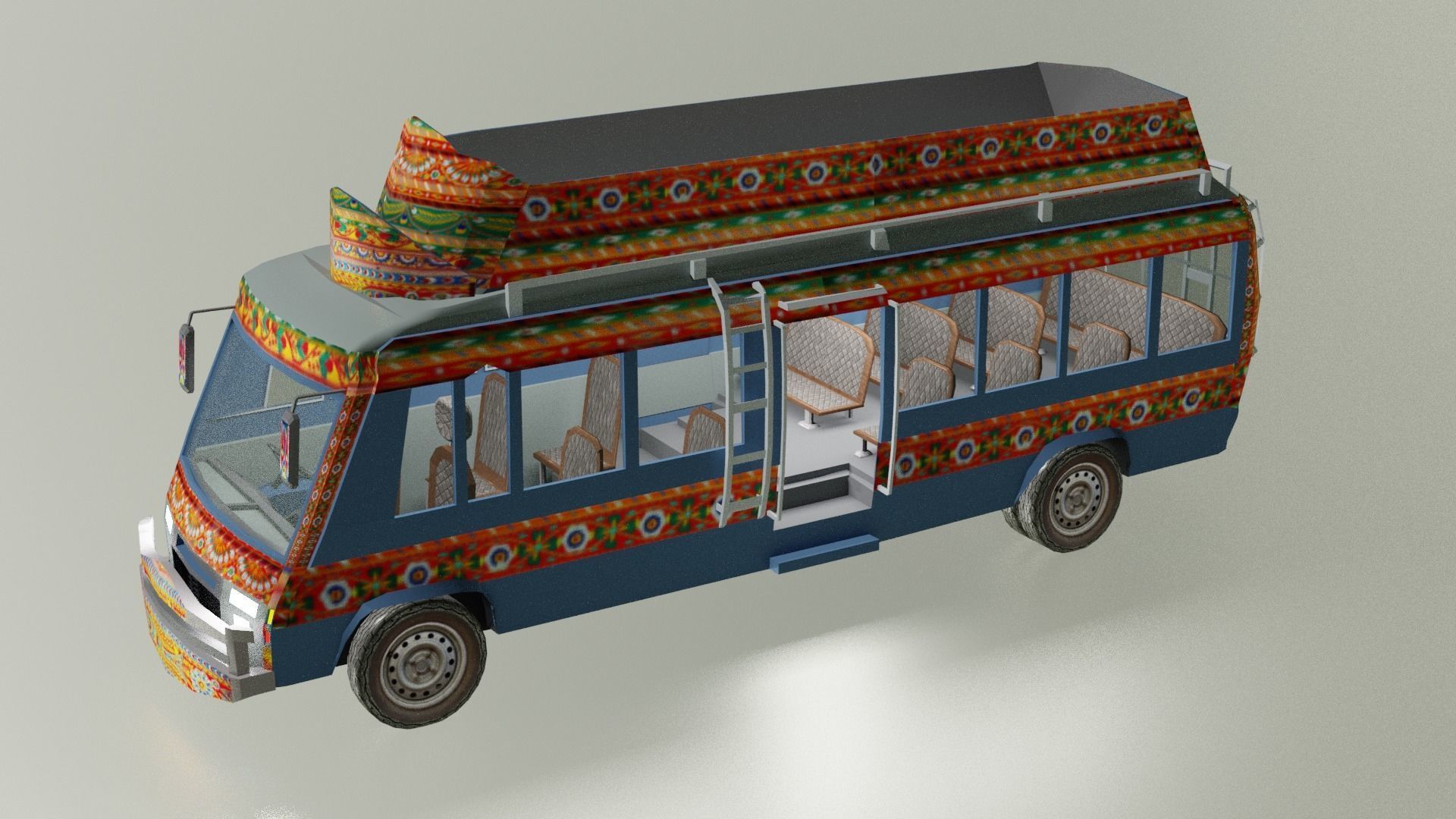 3D model Pakistani Old Bus VR / AR / low-poly | CGTrader