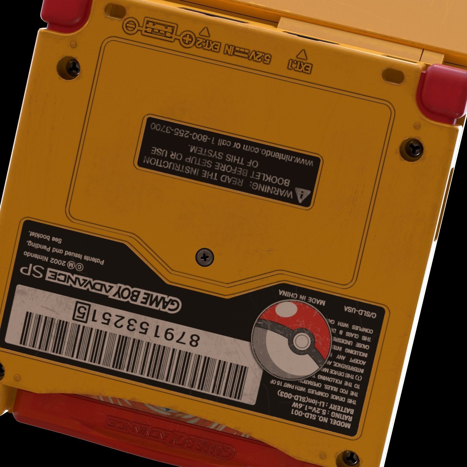 3D model Gameboy Advance SP Pikachu VR / AR / low-poly | CGTrader