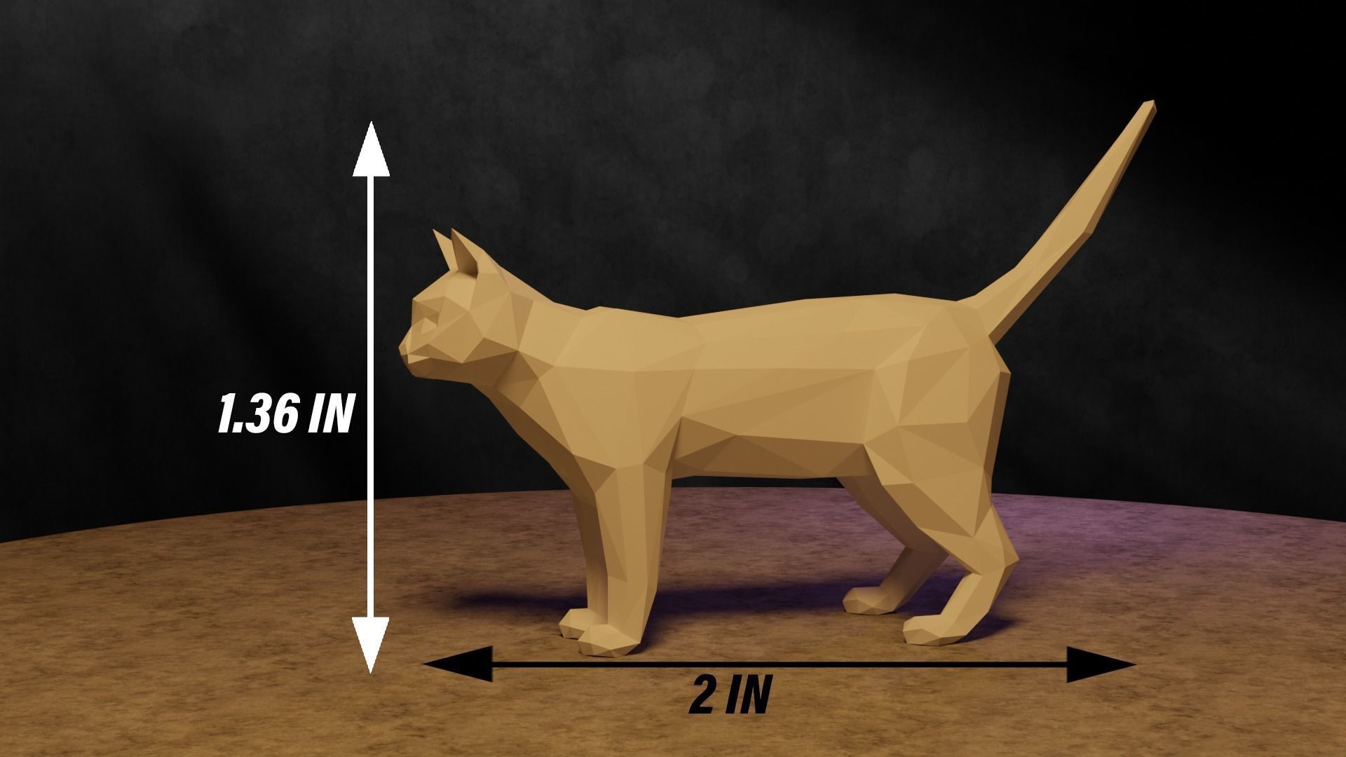 Polygonal Cat 3D model 3D printable | CGTrader