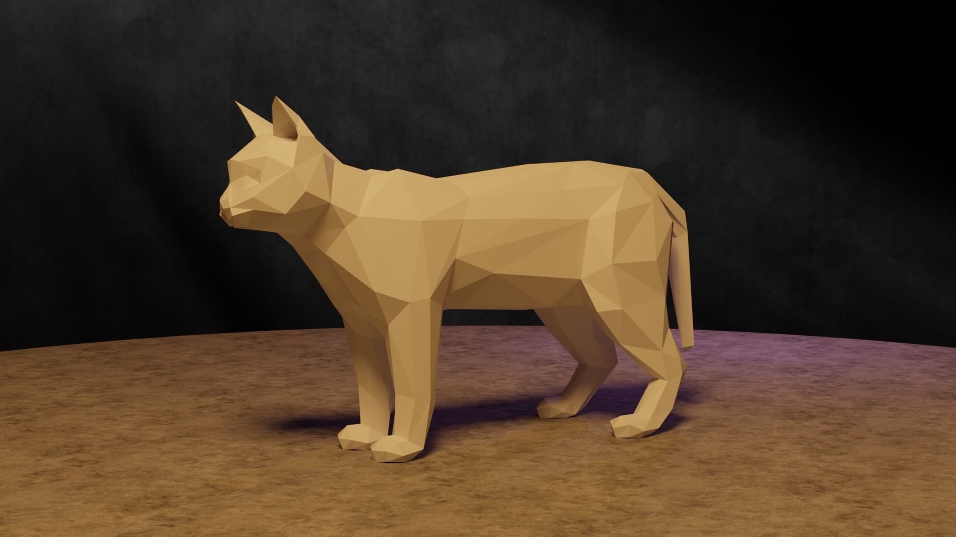 Polygonal cat 3D model 3D printable | CGTrader