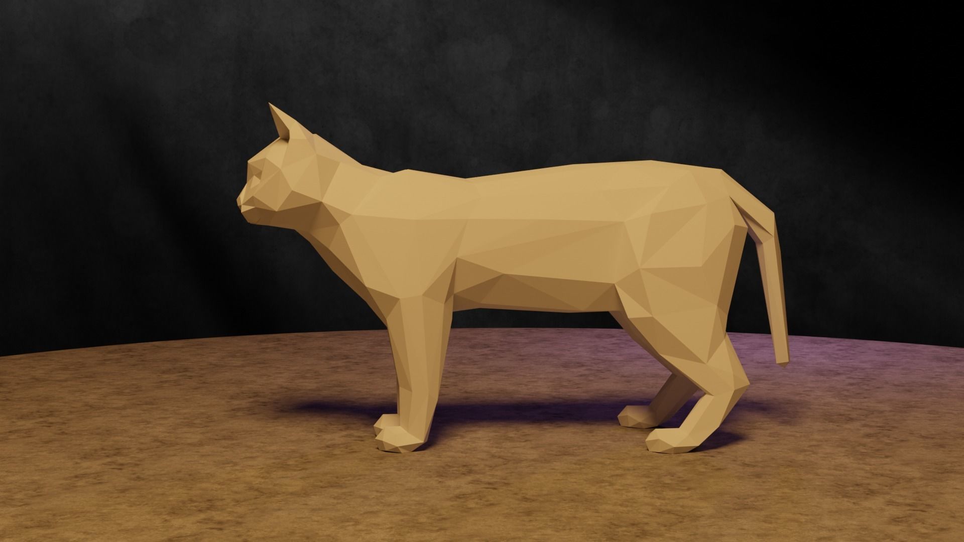 Polygonal cat 3D model 3D printable | CGTrader