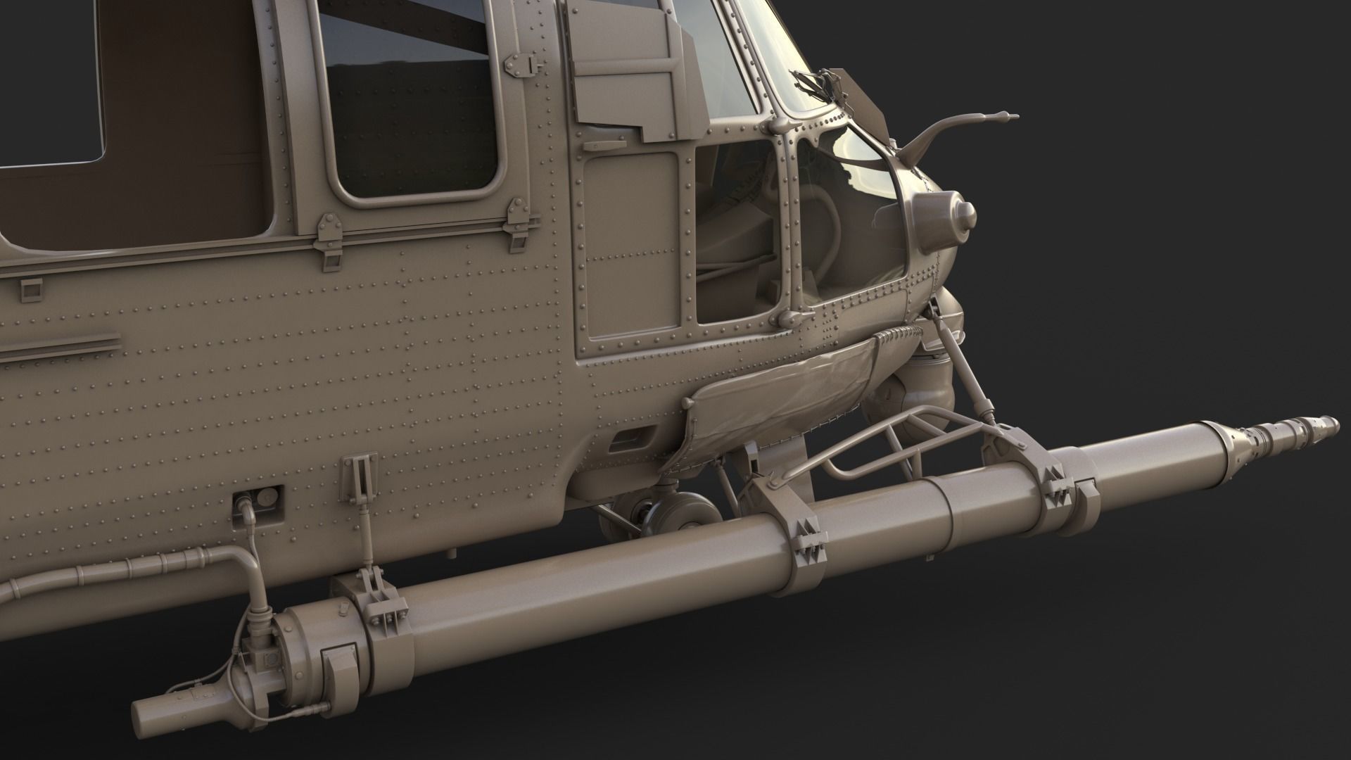 Eurocopter EC 725 Clay High Detail 3ds max Vray 3D model animated ...