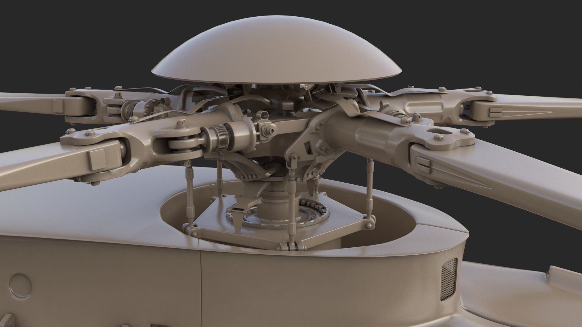 Eurocopter EC 725 Clay High Detail 3ds max Vray 3D model animated ...