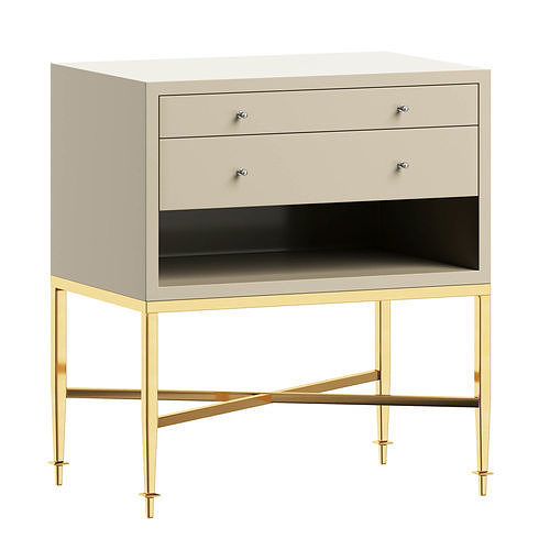 Cathryn C nightstand with gold legs and drawers 3D model | CGTrader