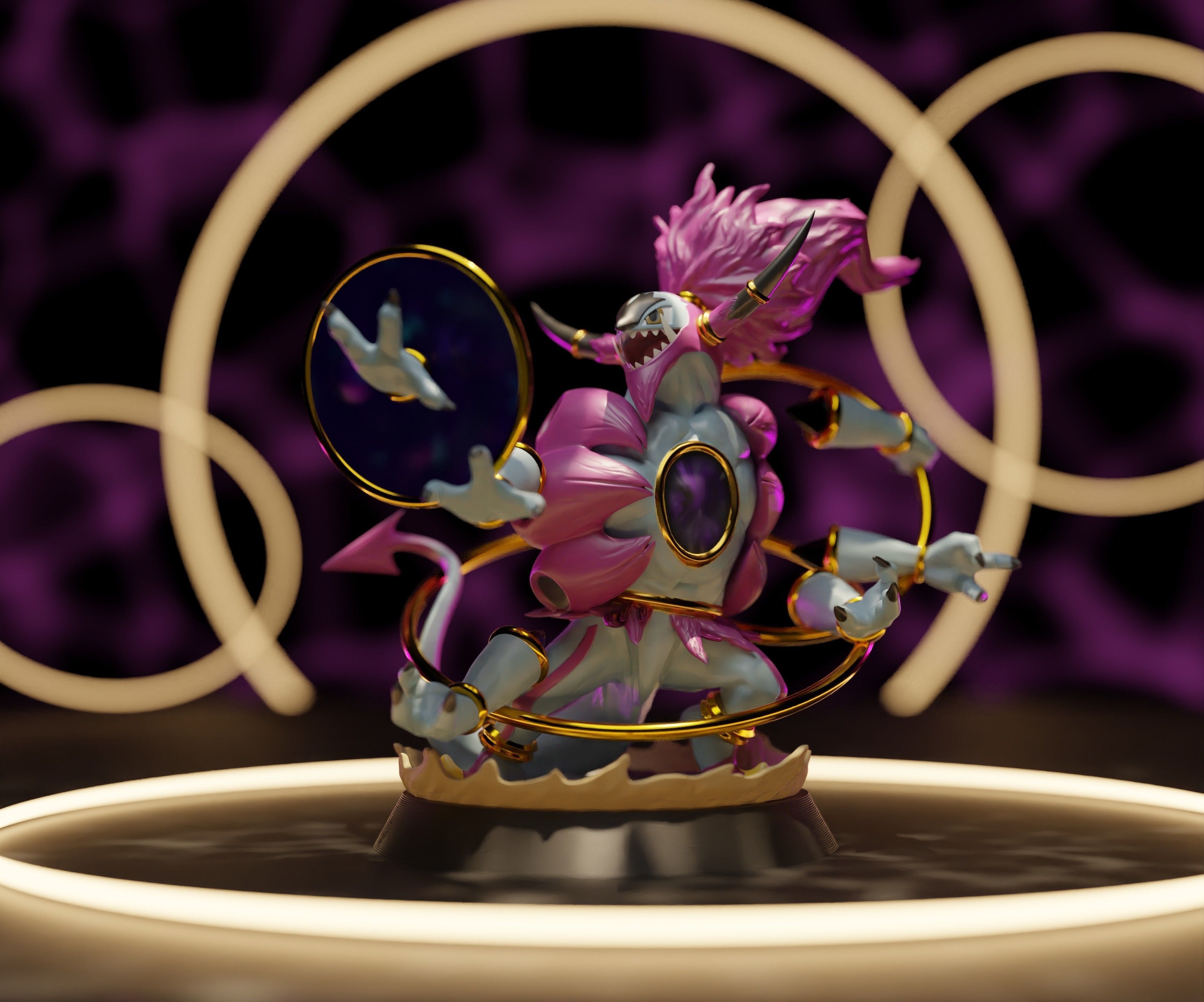 HOOPA UNBOUND - 3D PRINTABLE POKEMON with cuts and as a whole 3D model ...