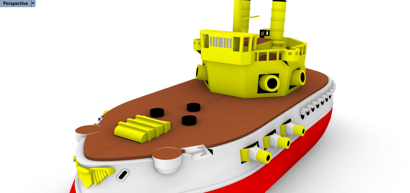 hms thunderchild in the style of chibi maru 3D model 3D printable ...