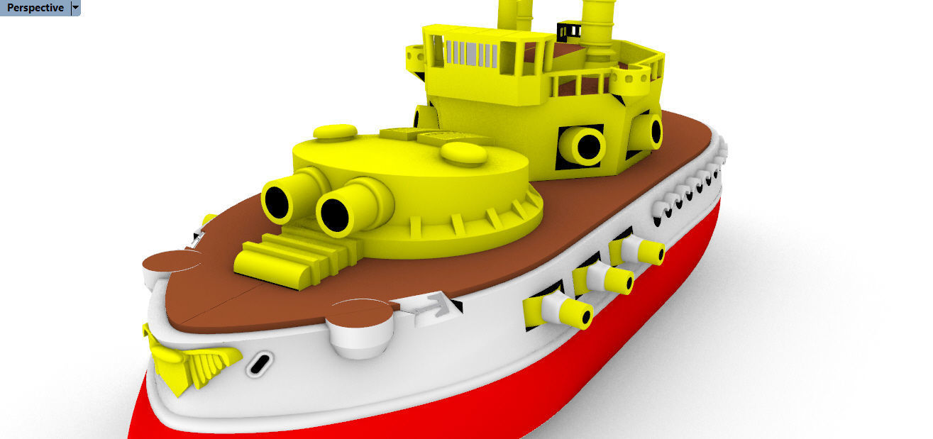 hms thunderchild in the style of chibi maru 3D model 3D printable ...