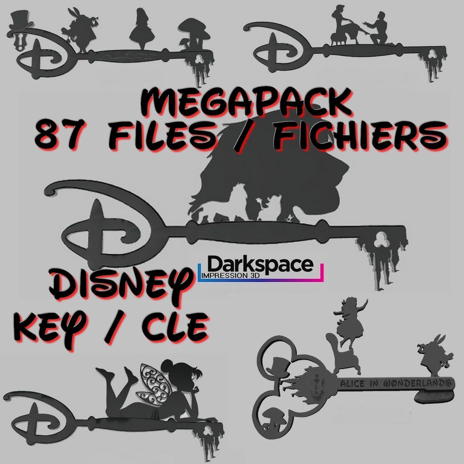 Megapack cle Disney Key 3D model 3D printable | CGTrader
