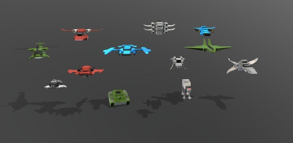 3D model space sci-fi fighters VR / AR / low-poly | CGTrader