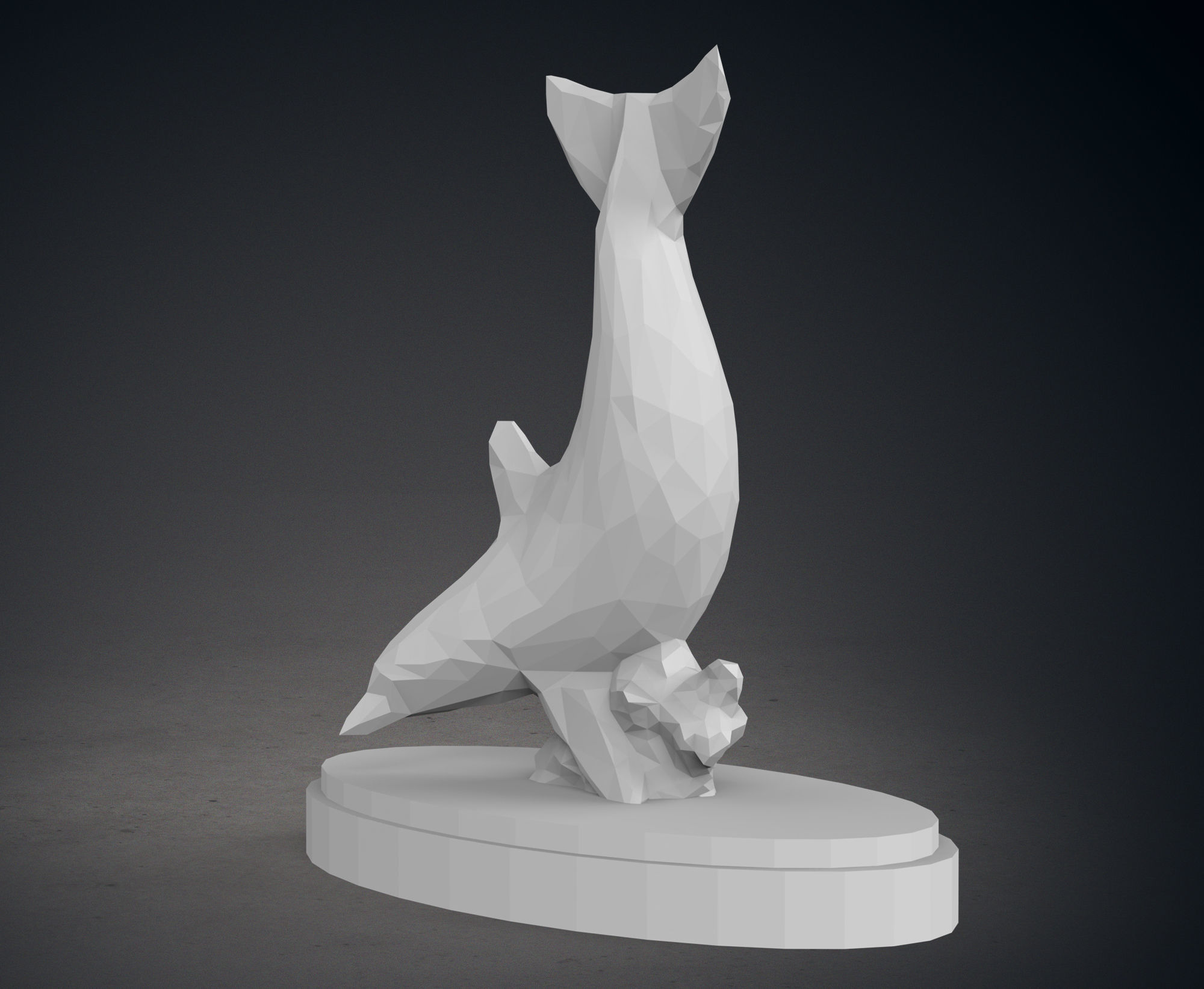 Low Poly Dolphin Statue 3D model 3D printable | CGTrader