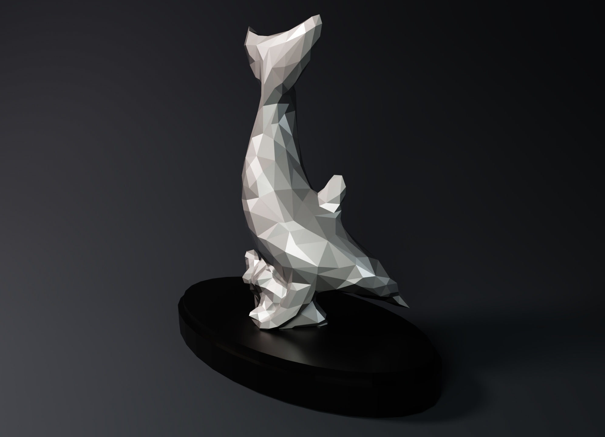 Low Poly Dolphin Statue 3D model 3D printable | CGTrader