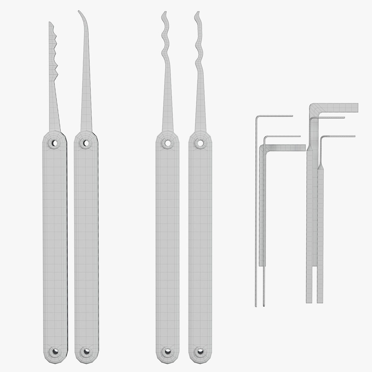 Lockpicks set 3D model | CGTrader
