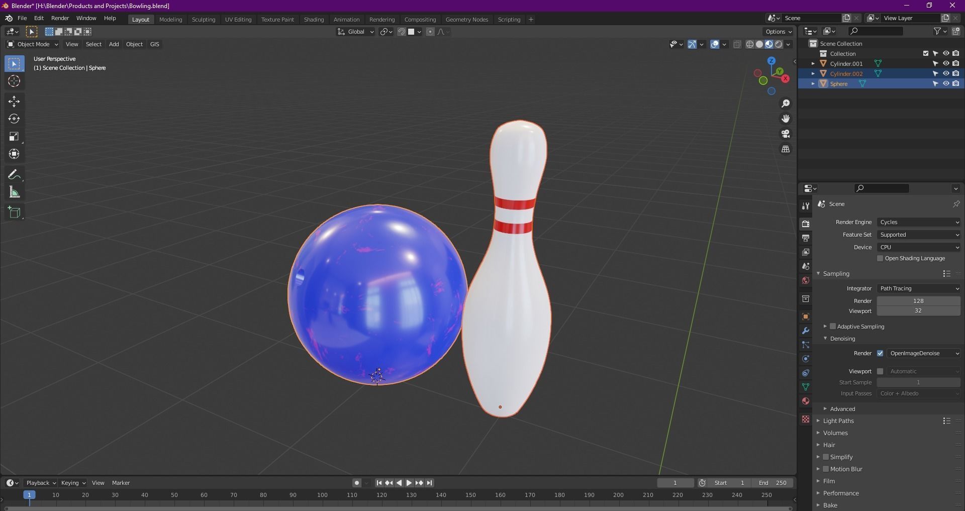 Bowling Ball and Pin free 3D model | CGTrader