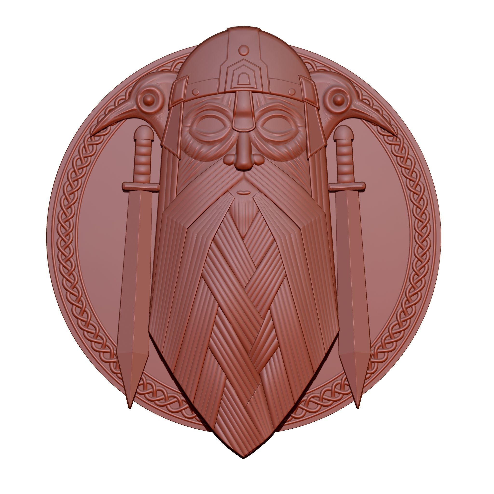 Norse god Odin with crows 3D model 3D printable | CGTrader