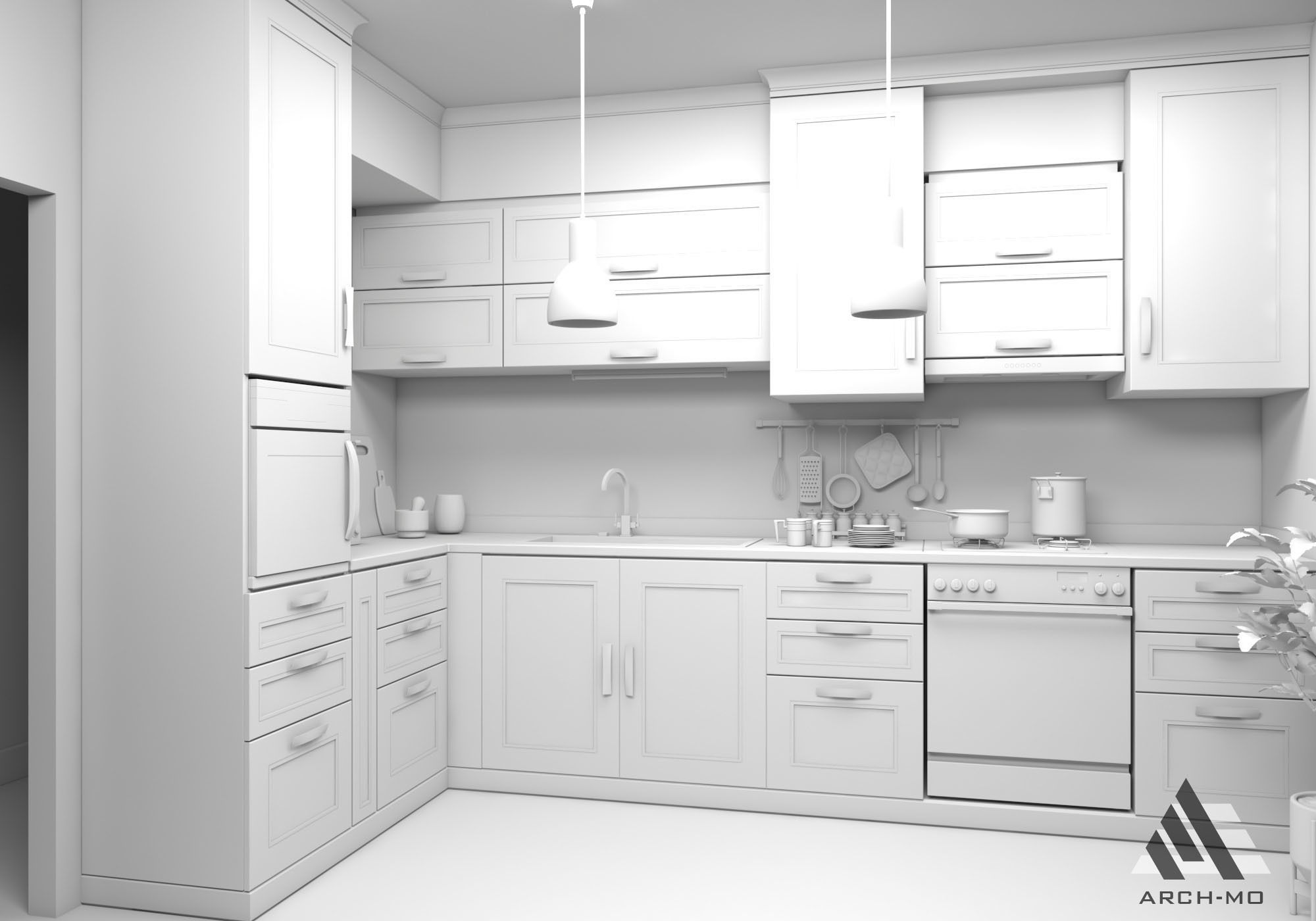 Modern Kitchen 3D model free 3D model | CGTrader