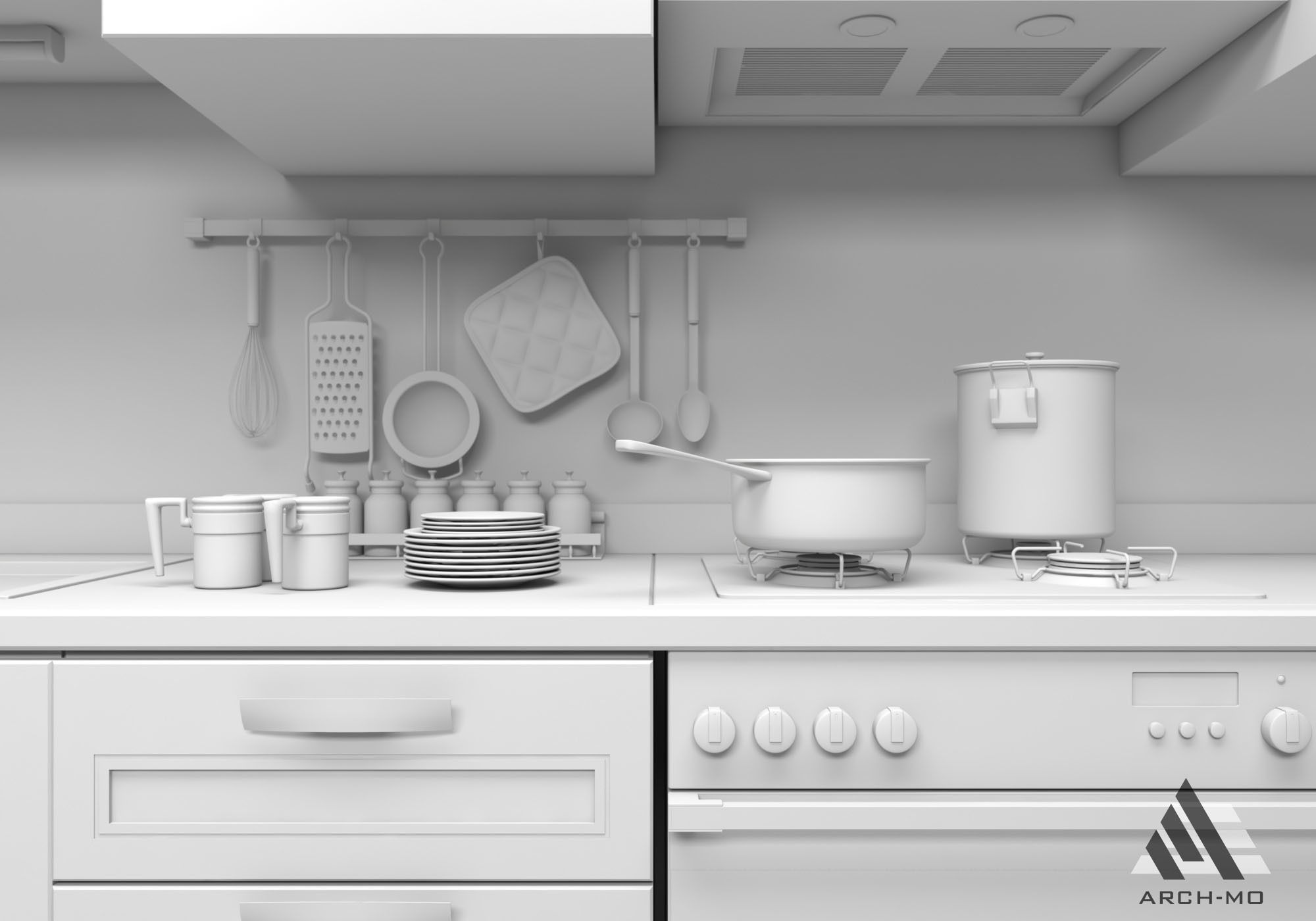 Modern Kitchen 3D model free 3D model | CGTrader