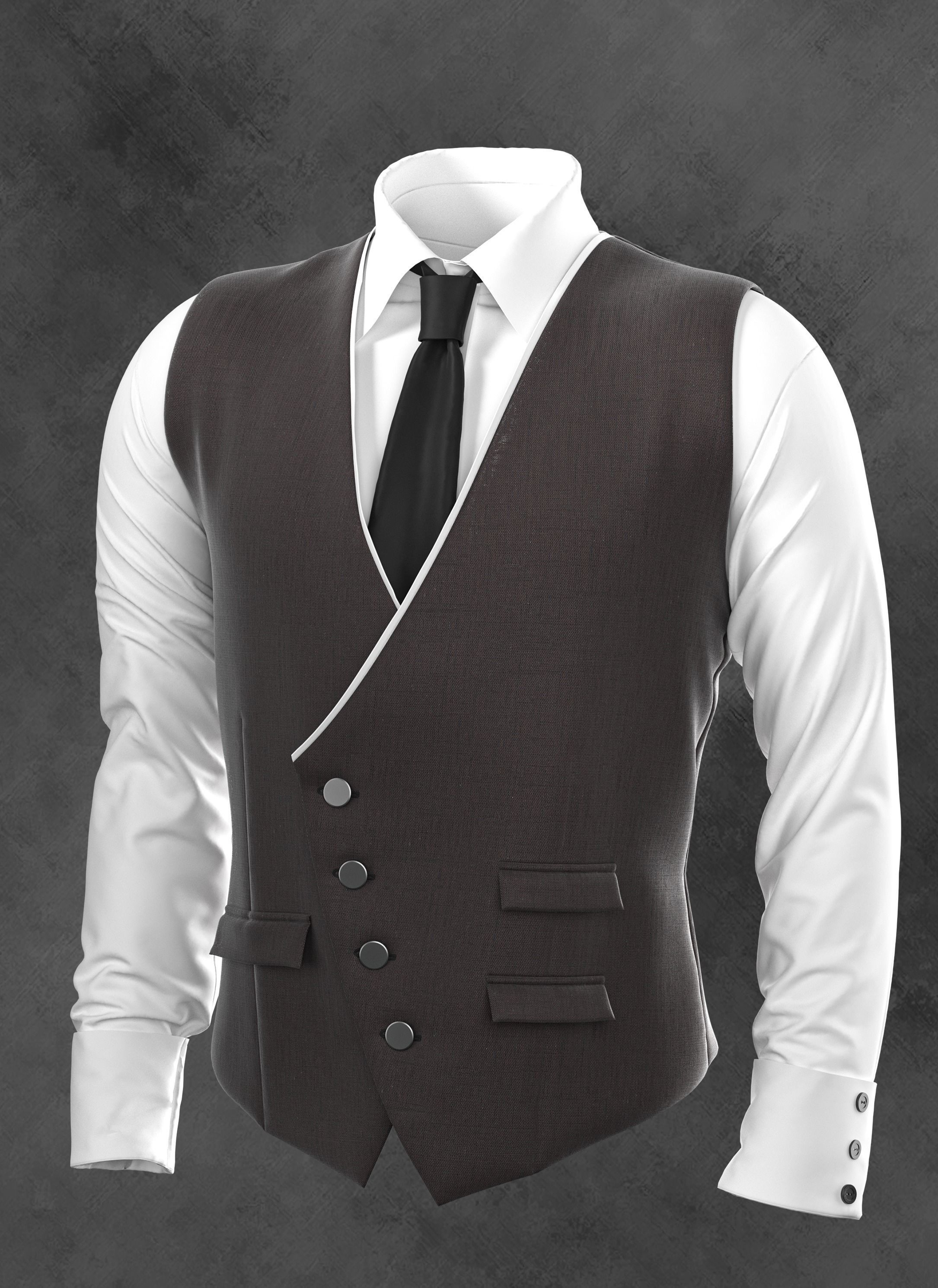 Vest Marvelous Designer project 3D model | CGTrader