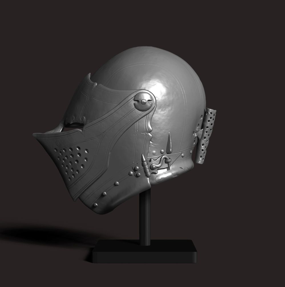 Jousting Helmet II functional 3D model 3D printable | CGTrader