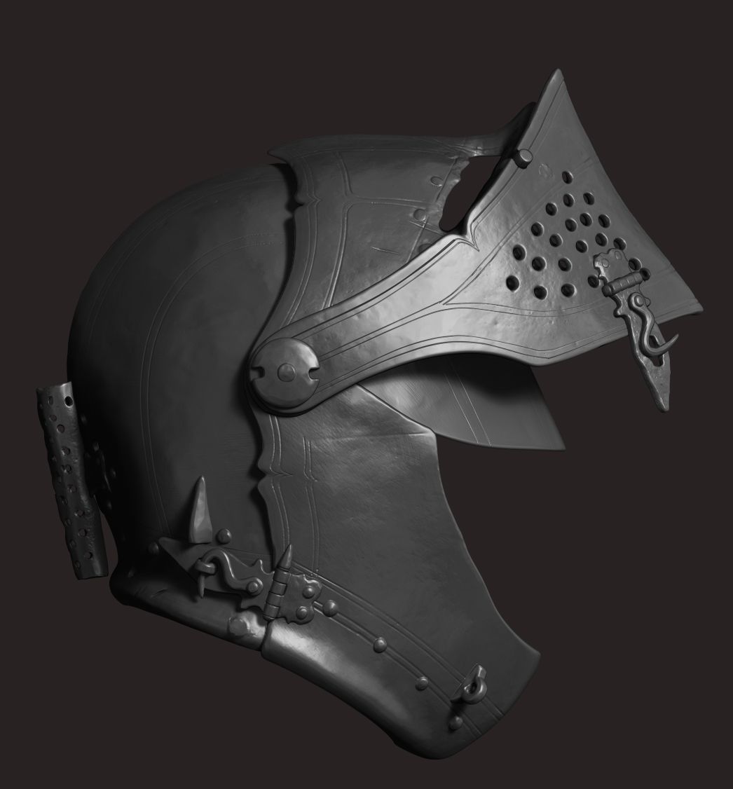 Jousting Helmet II functional 3D model 3D printable | CGTrader
