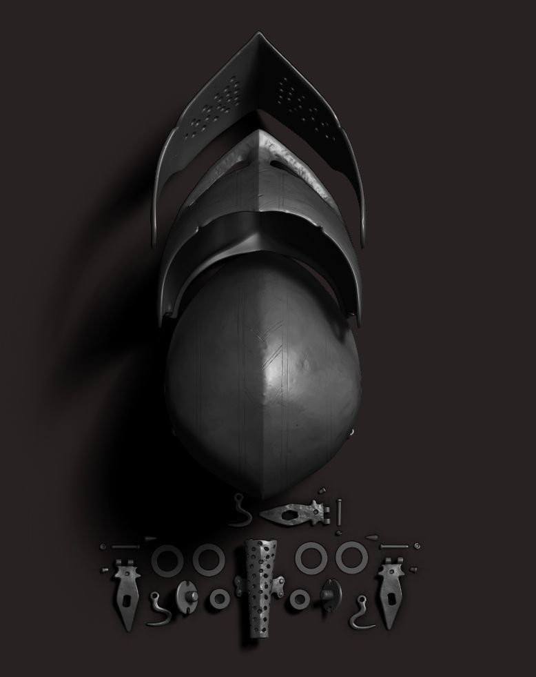 Jousting Helmet II functional 3D model 3D printable | CGTrader