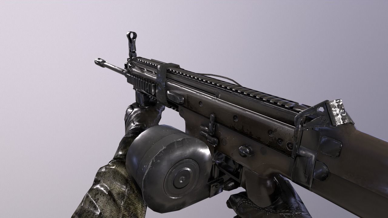 3D model fps machine gun2 animations VR / AR / low-poly | CGTrader