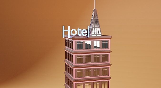 Low Poly Hotel Building free VR / AR / low-poly 3D model | CGTrader
