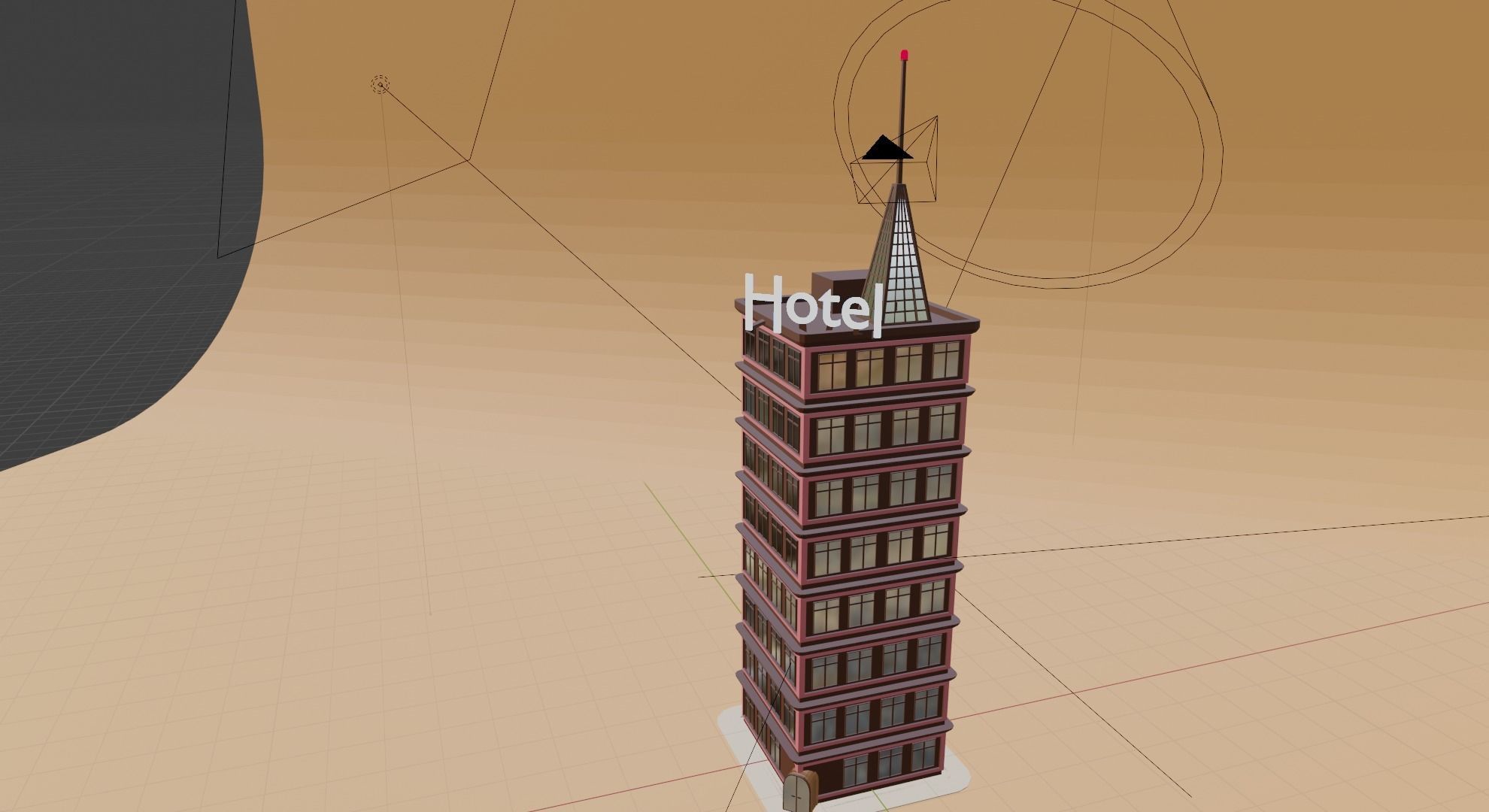 Low Poly Hotel Building free VR / AR / low-poly 3D model | CGTrader