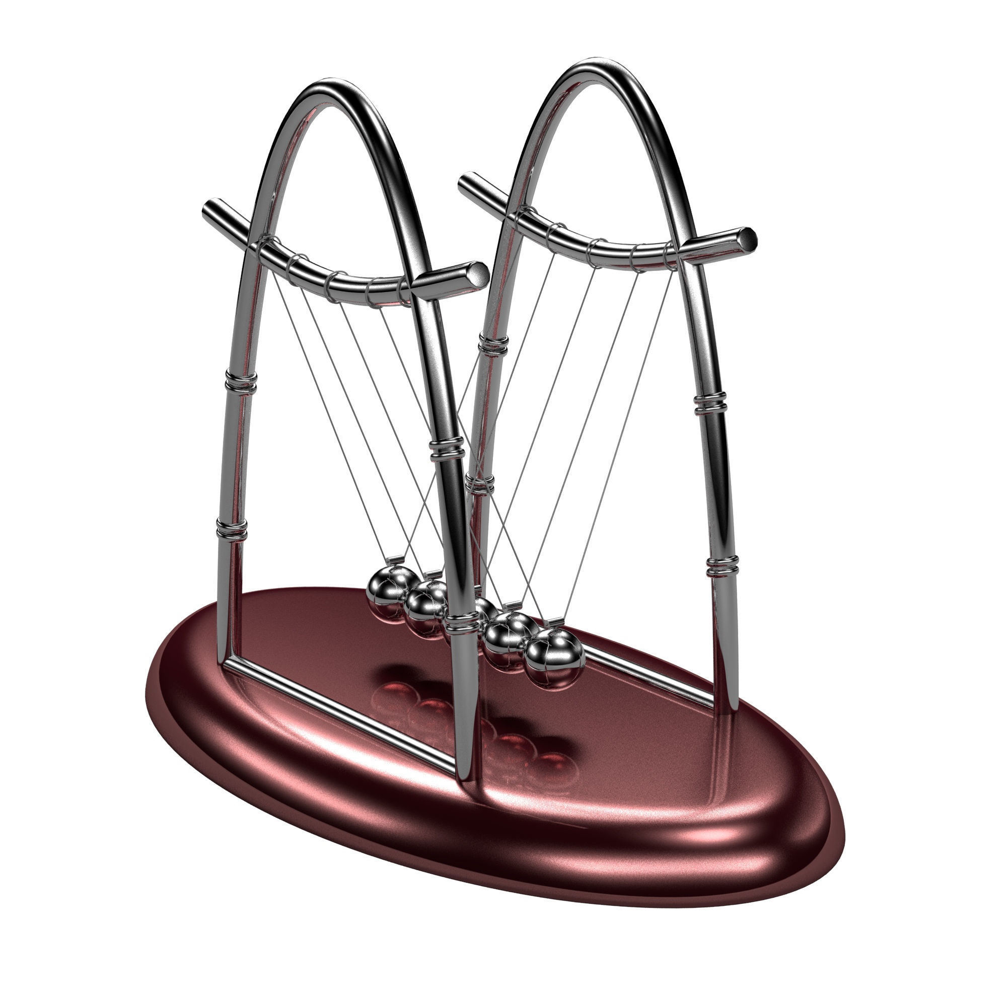 NewtonCradle04 metal cradle with balls free 3D model | CGTrader